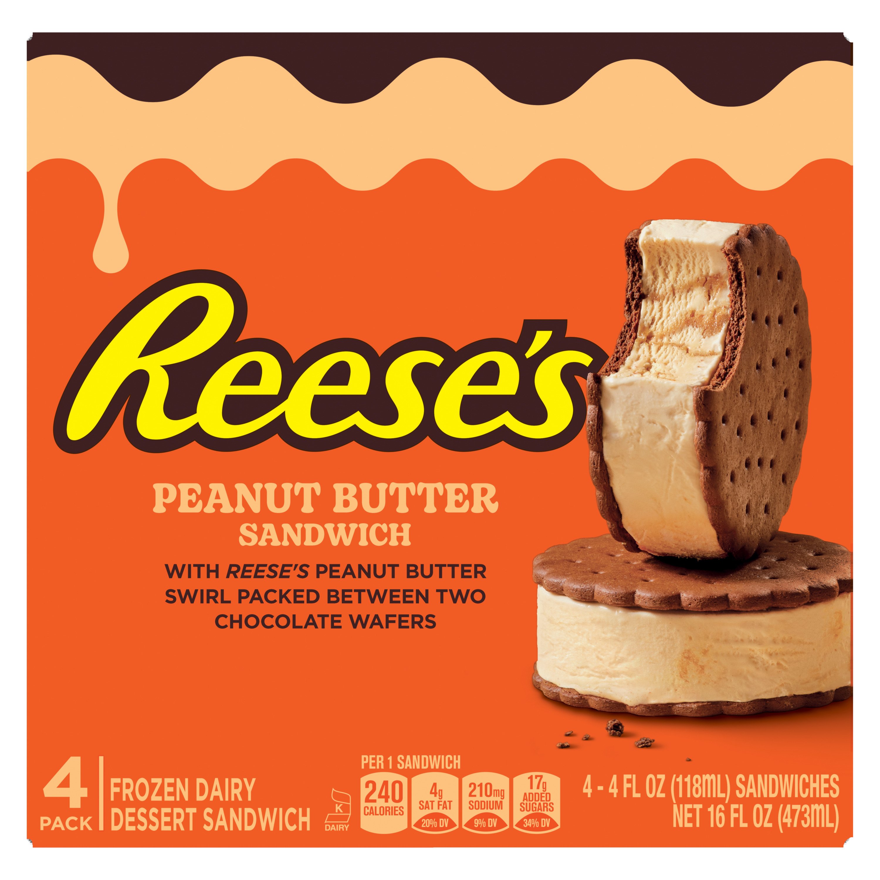 Reese's Peanut Butter Ice Cream Sandwiches - Shop Cones & sandwiches at ...