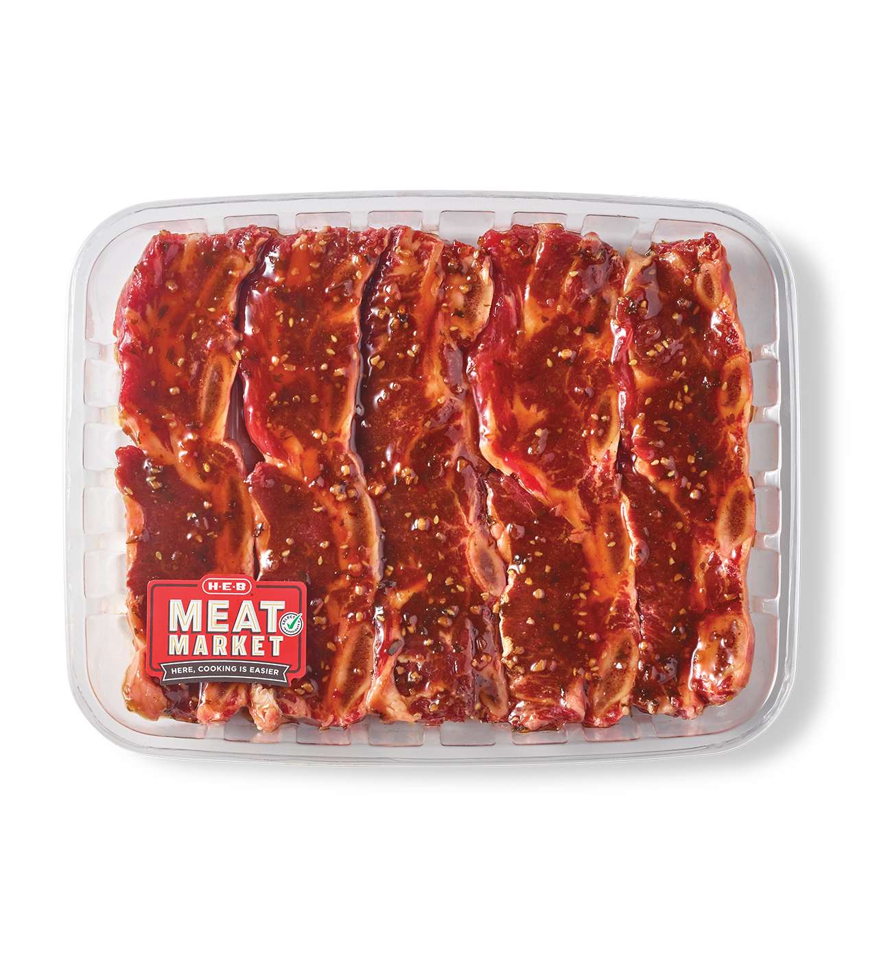 H-E-B Meat Market Marinated Bone-in Beef Flanken Ribs, Ginger Teriyaki ...