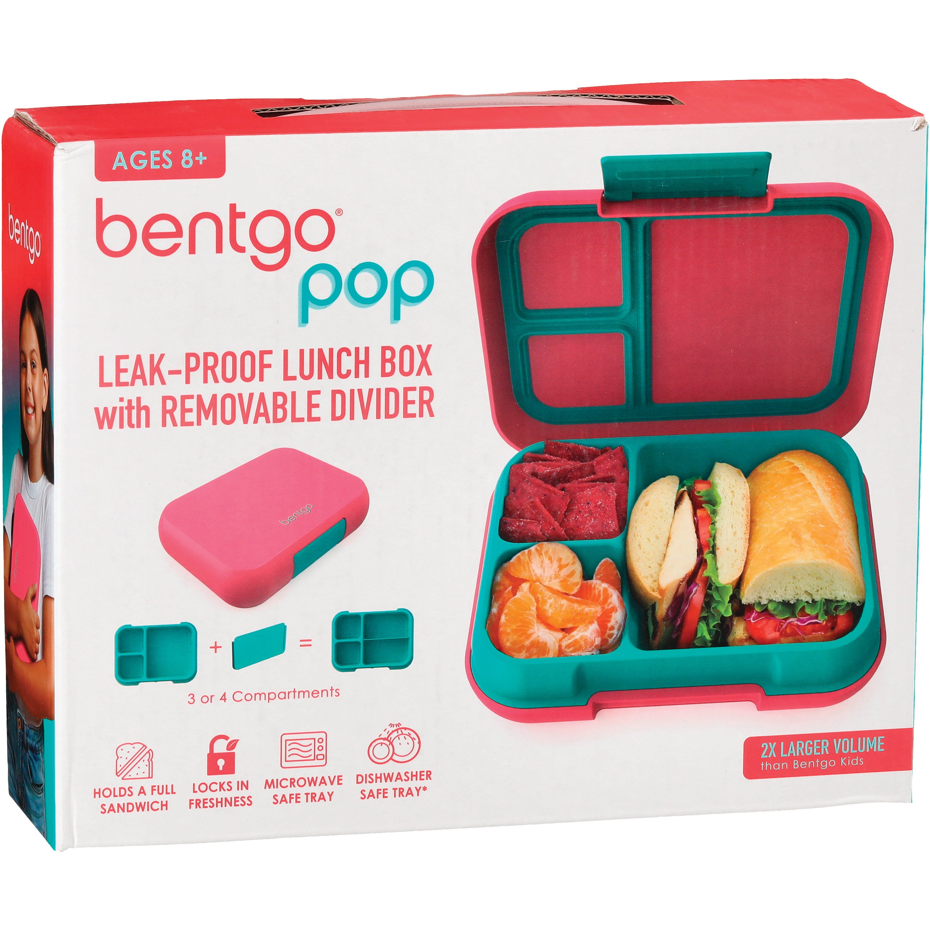 Bentgo Pop Lunch Box - Bright Coral/Teal - Shop Lunch boxes at H-E-B