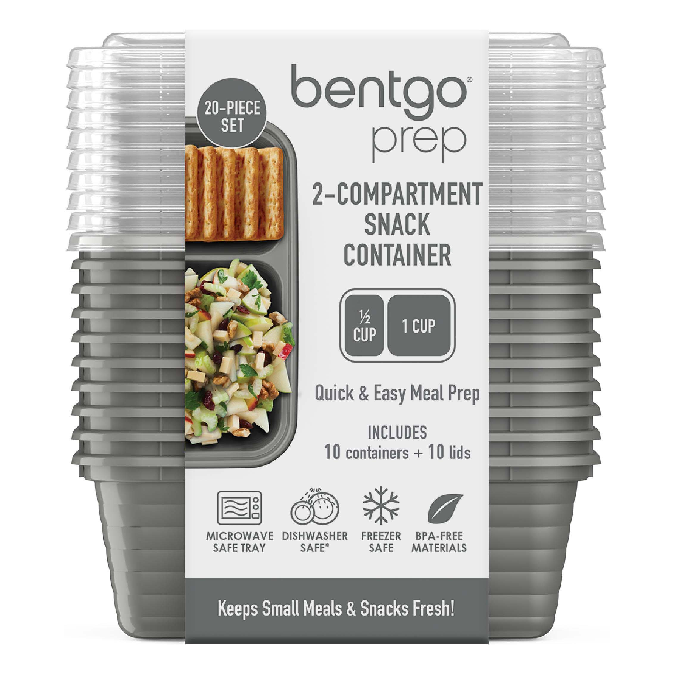 Bentgo Prep 2-Compartment Snack Containers - Pewter - Shop Food Storage ...