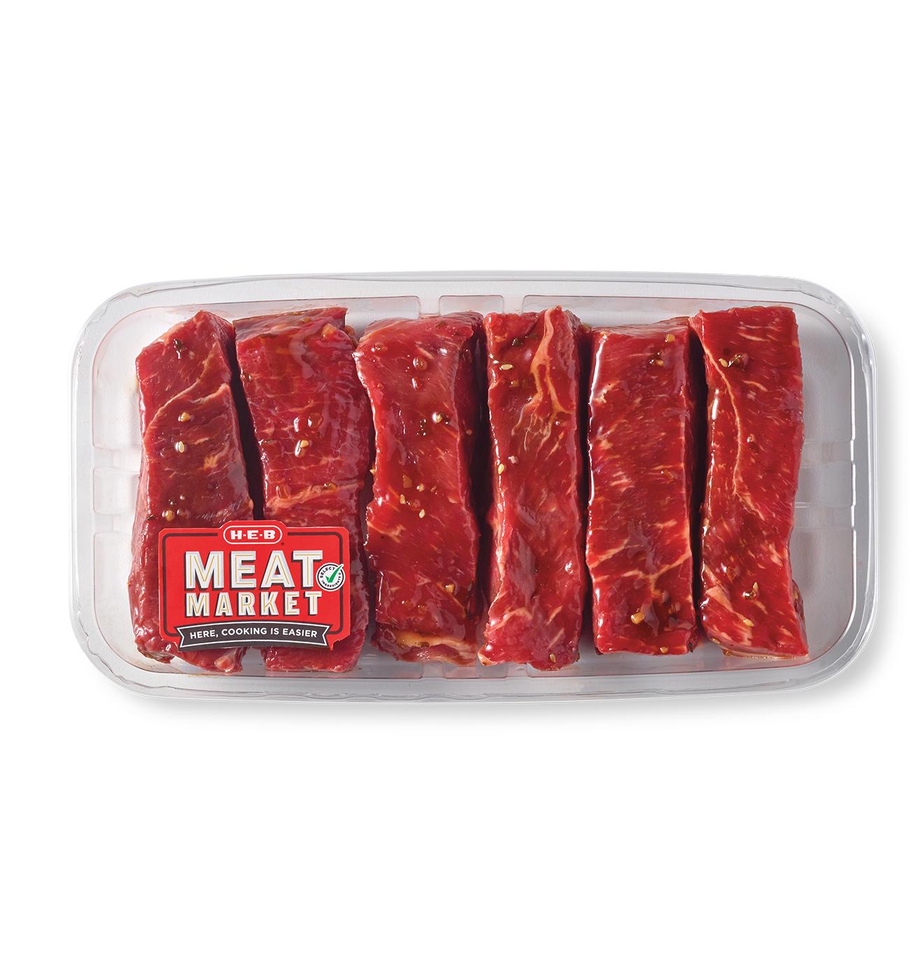 H-E-B Meat Market Marinated Boneless Texas-Style Beef Ribs – Korean BBQ ...