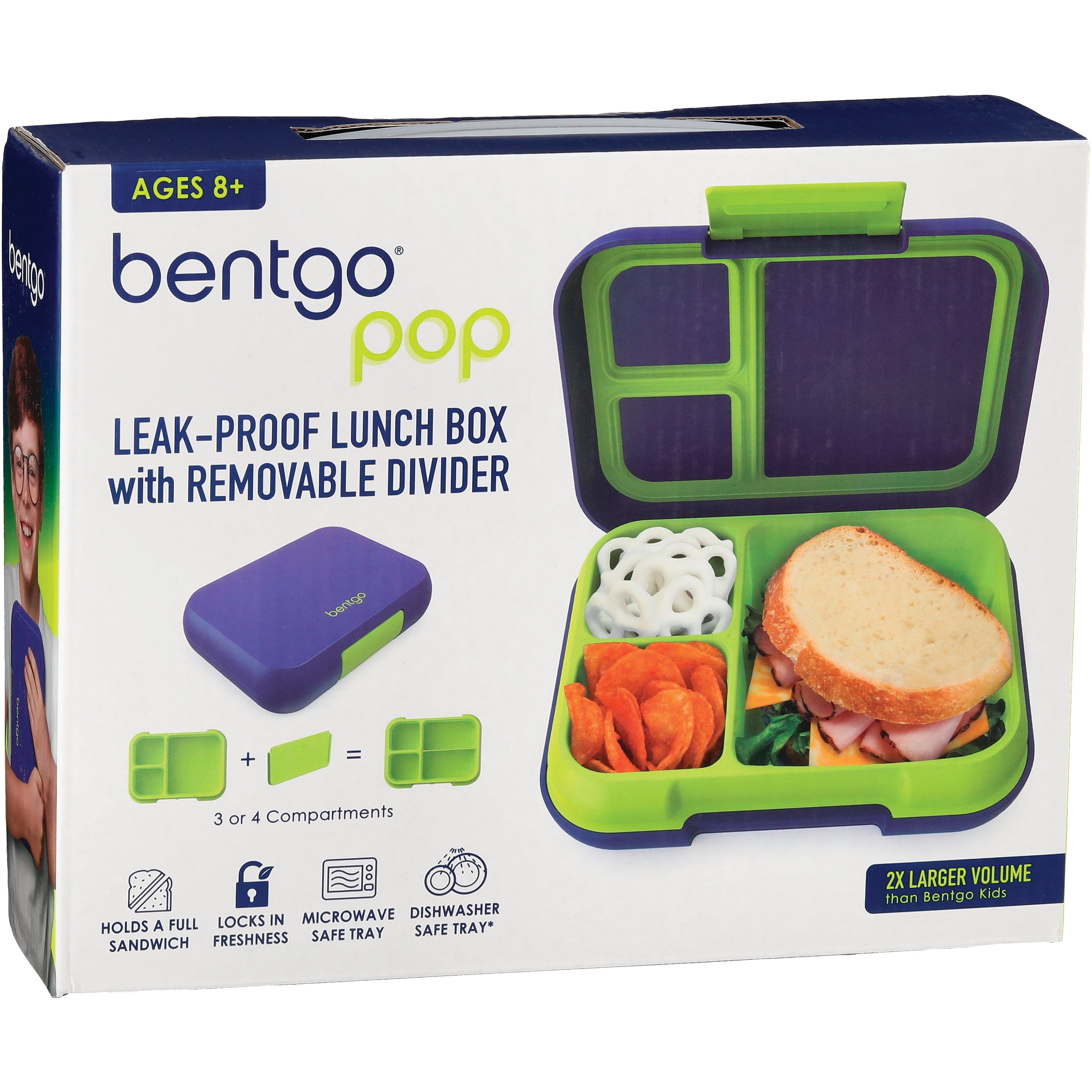 Bentgo Pop Lunch Box - Navy Blue/Chartreuse - Shop Lunch boxes at H-E-B