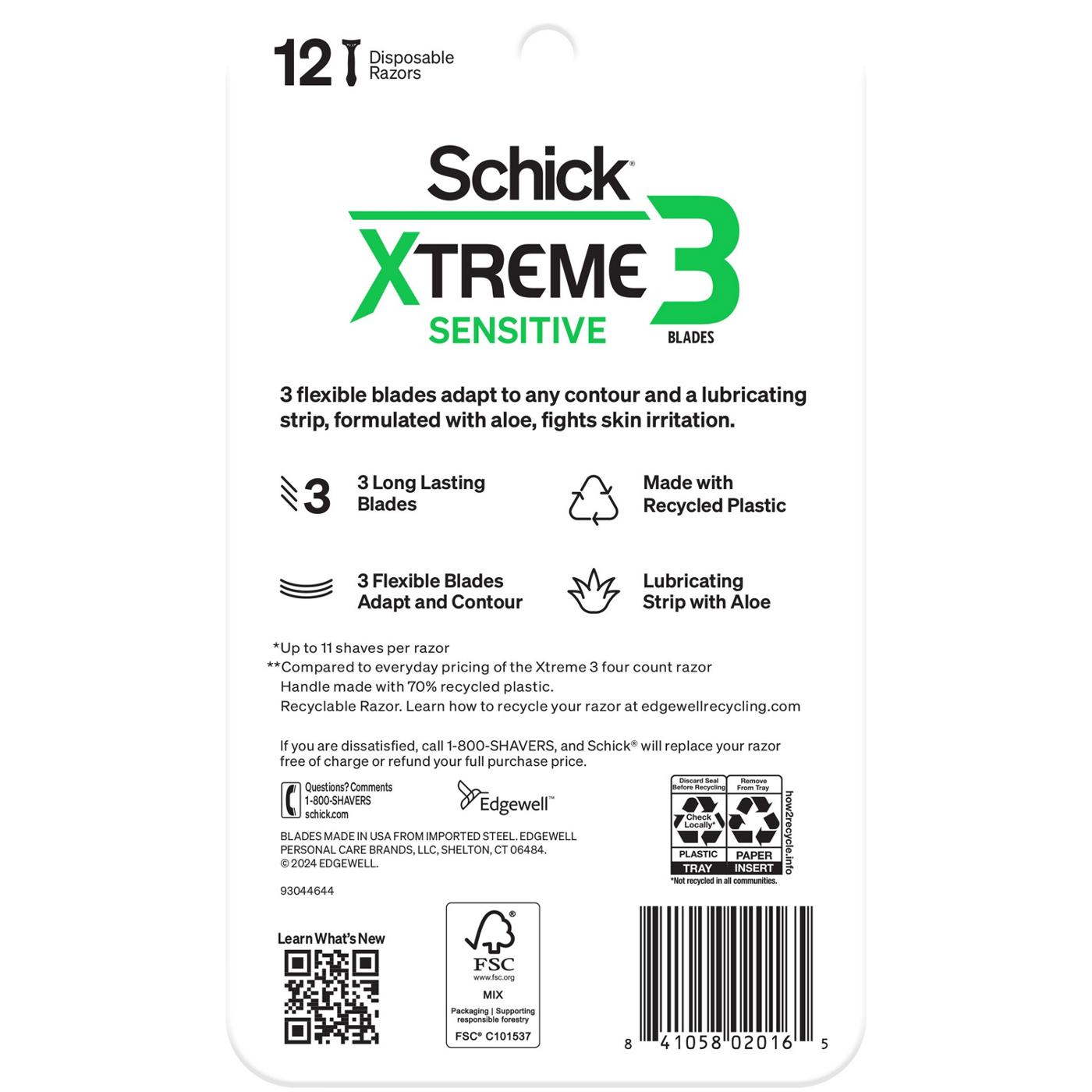Schick Xtreme 3 Sensitive Disposable Razors - Shop Razors & blades at H-E-B
