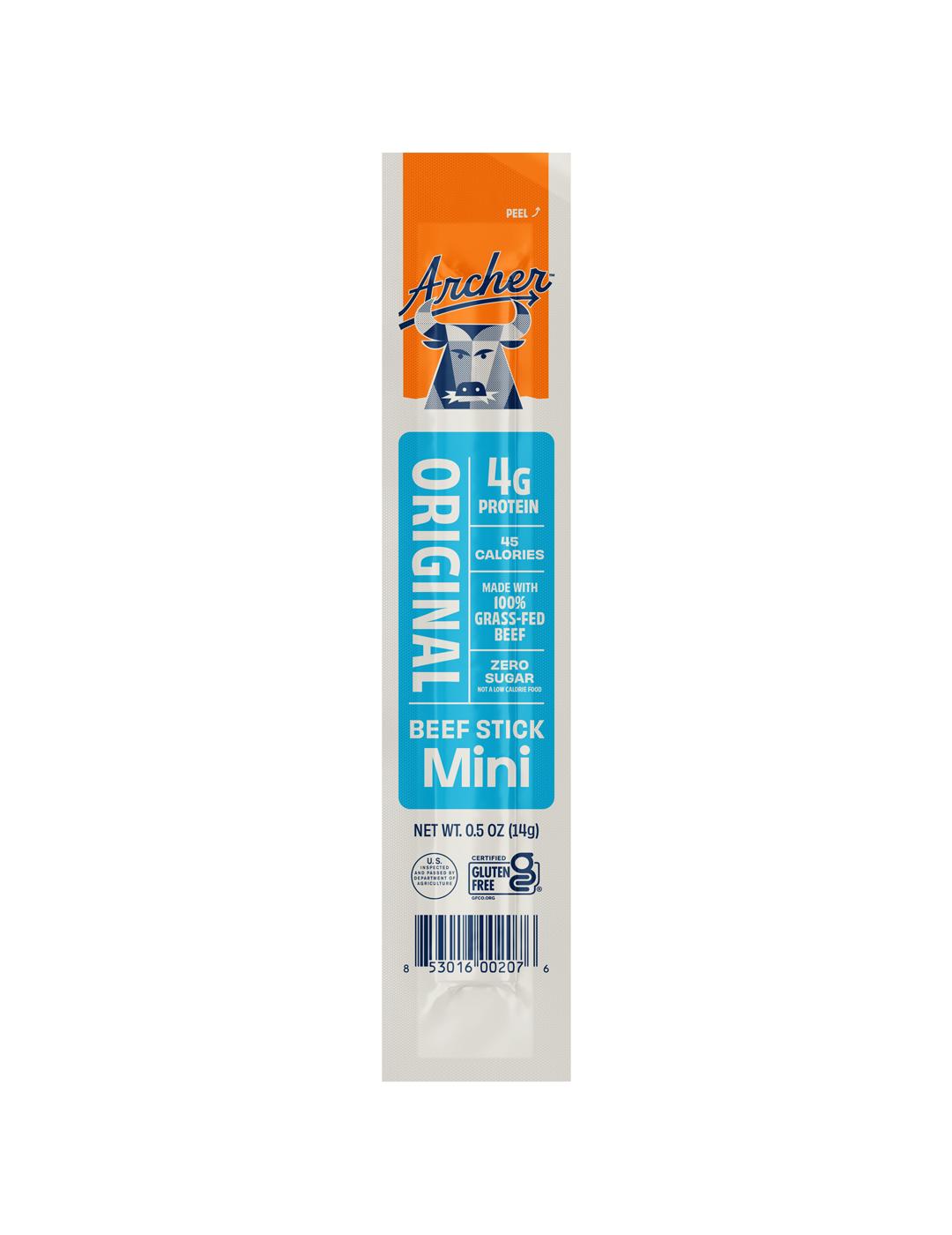 Archer Zero Sugar 4g Protein Grass-Fed Beef Mini Sticks - Original ...