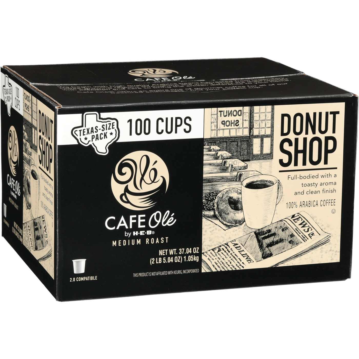 CAFE Olé by H-E-B Medium Roast Donut Shop Coffee Single Serve Cups ...