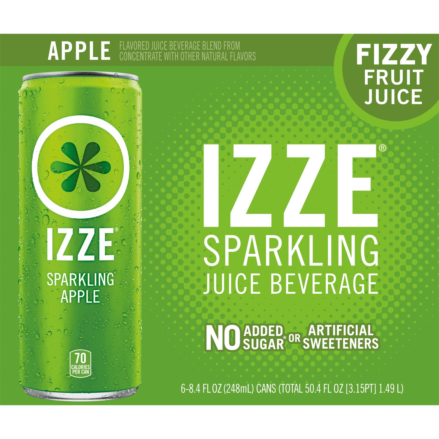 Izze Sparkling Juice Apple 6 pk Cans - Shop Soda at H-E-B