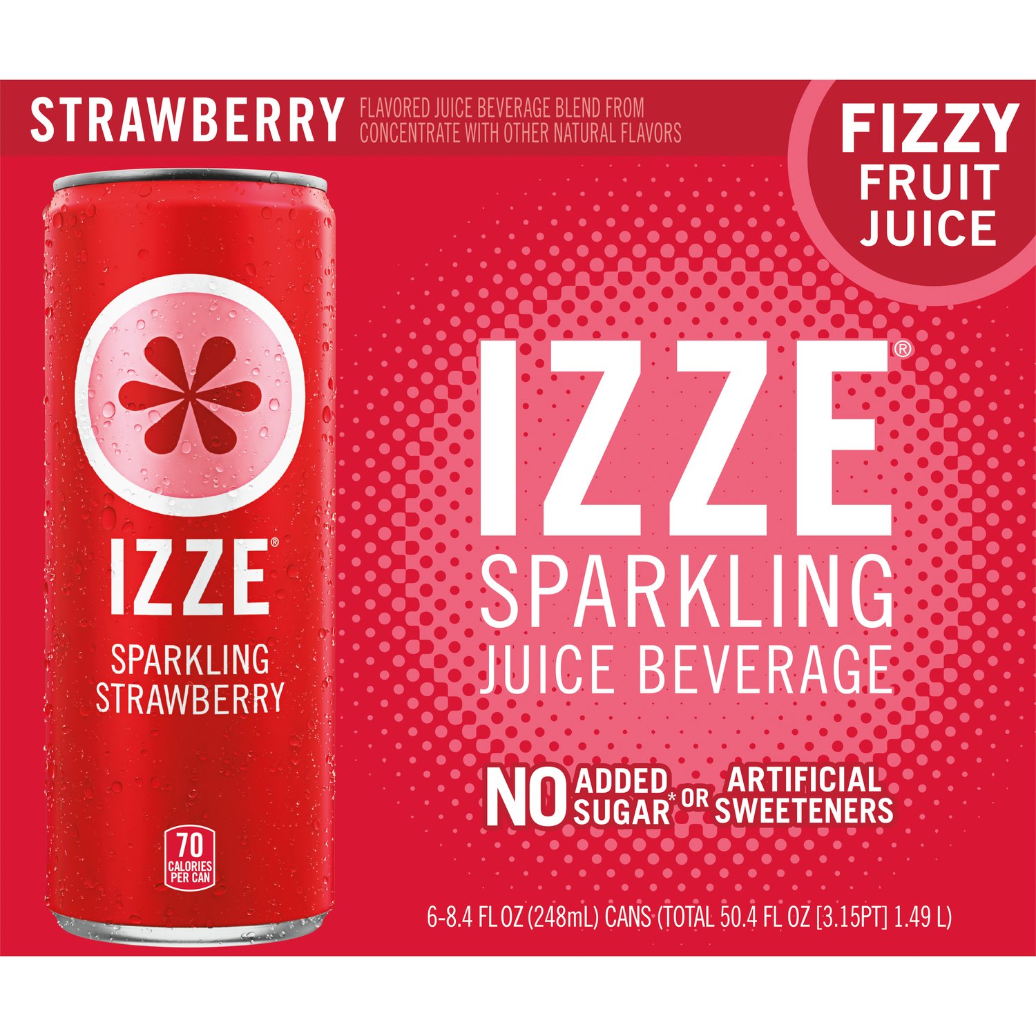 Izze Sparkling Juice Strawberry 6 pk Cans - Shop Soda at H-E-B