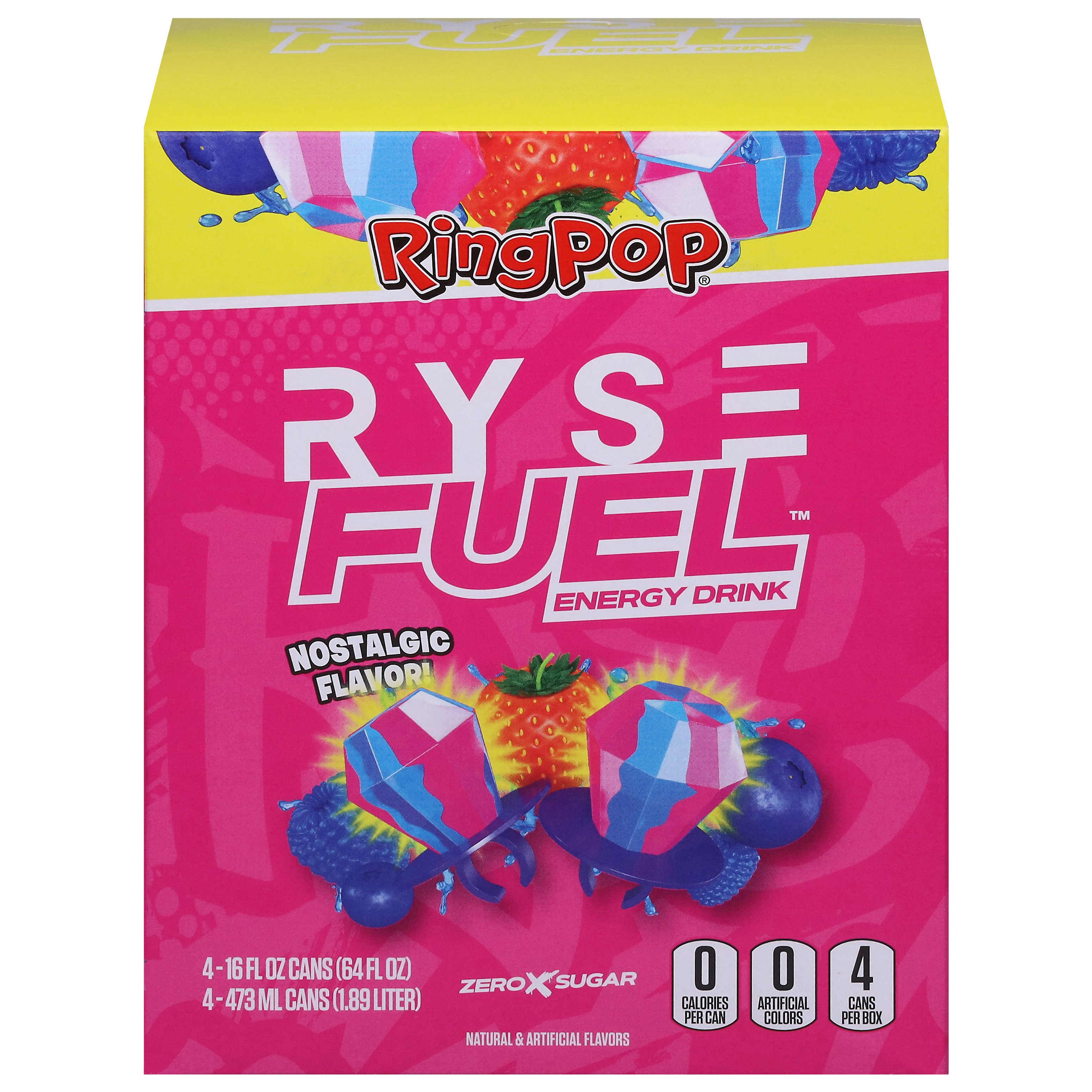 Ryse Fuel Zero Sugar Energy Drink 4 pk Cans - Ring Pop - Shop Sports ...