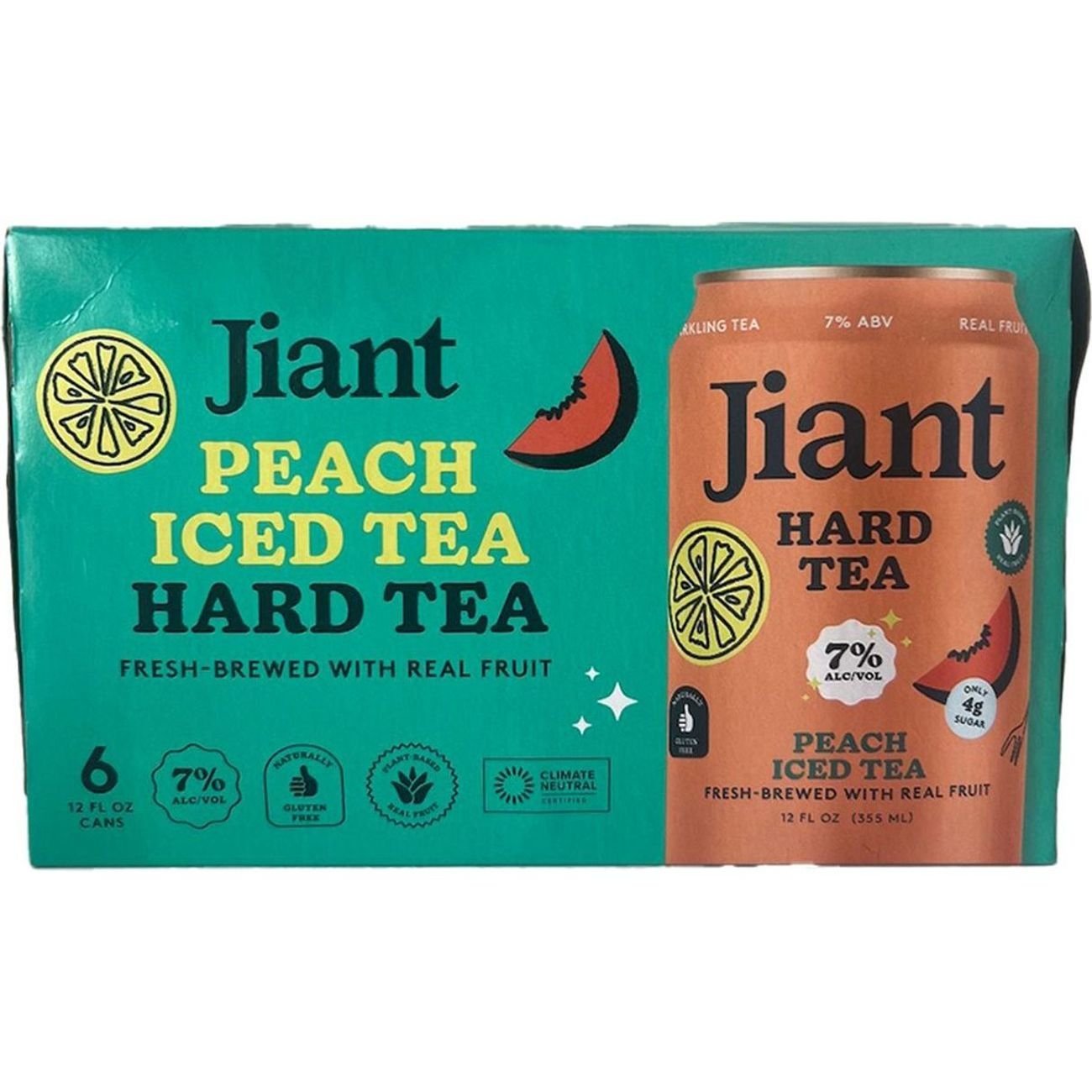 Jiant Peach Hard Iced Tea 6 pk Cans - Shop Malt beverages & coolers at ...