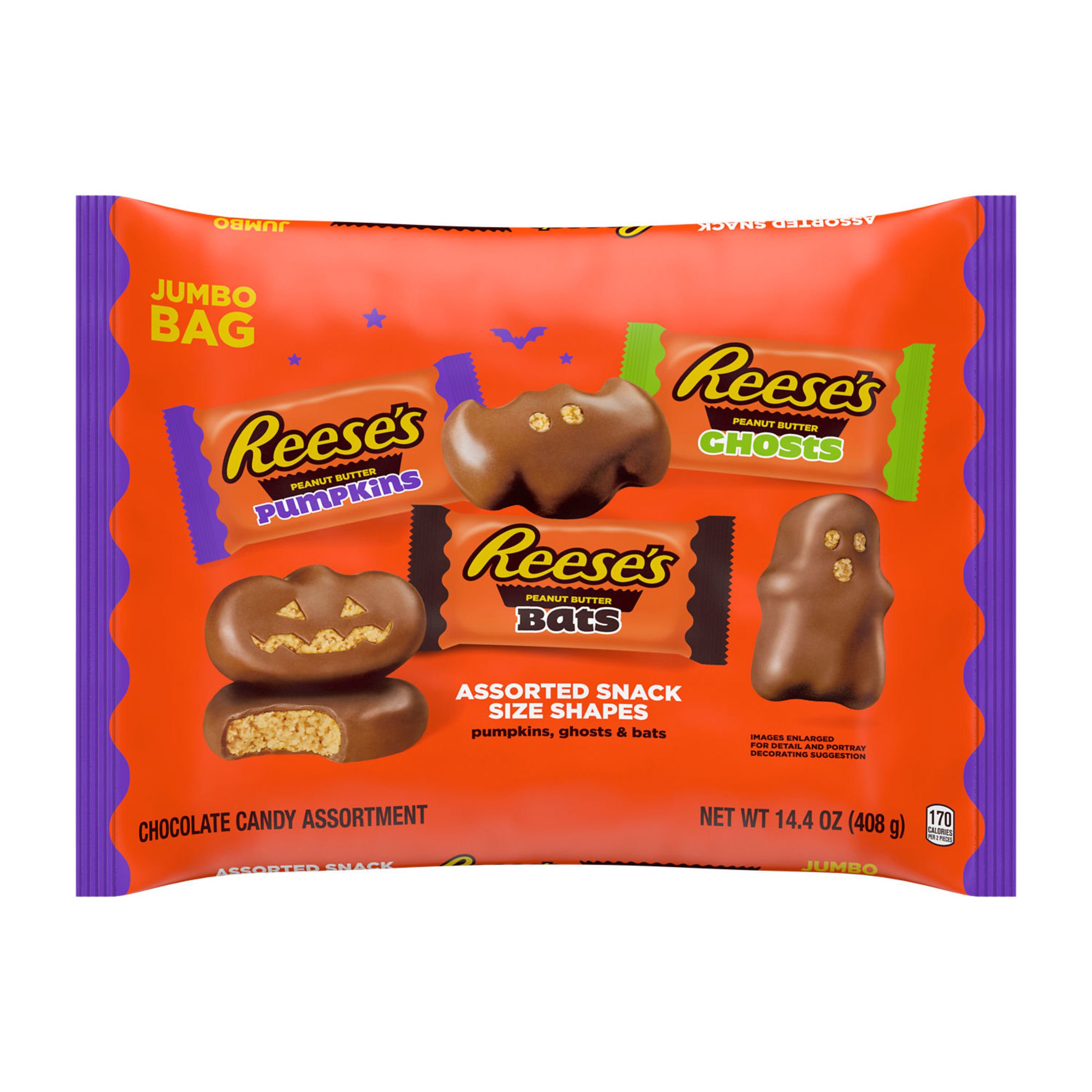 Reese's Snack Size Peanut Butter Shapes Halloween Candy - Shop Candy at ...