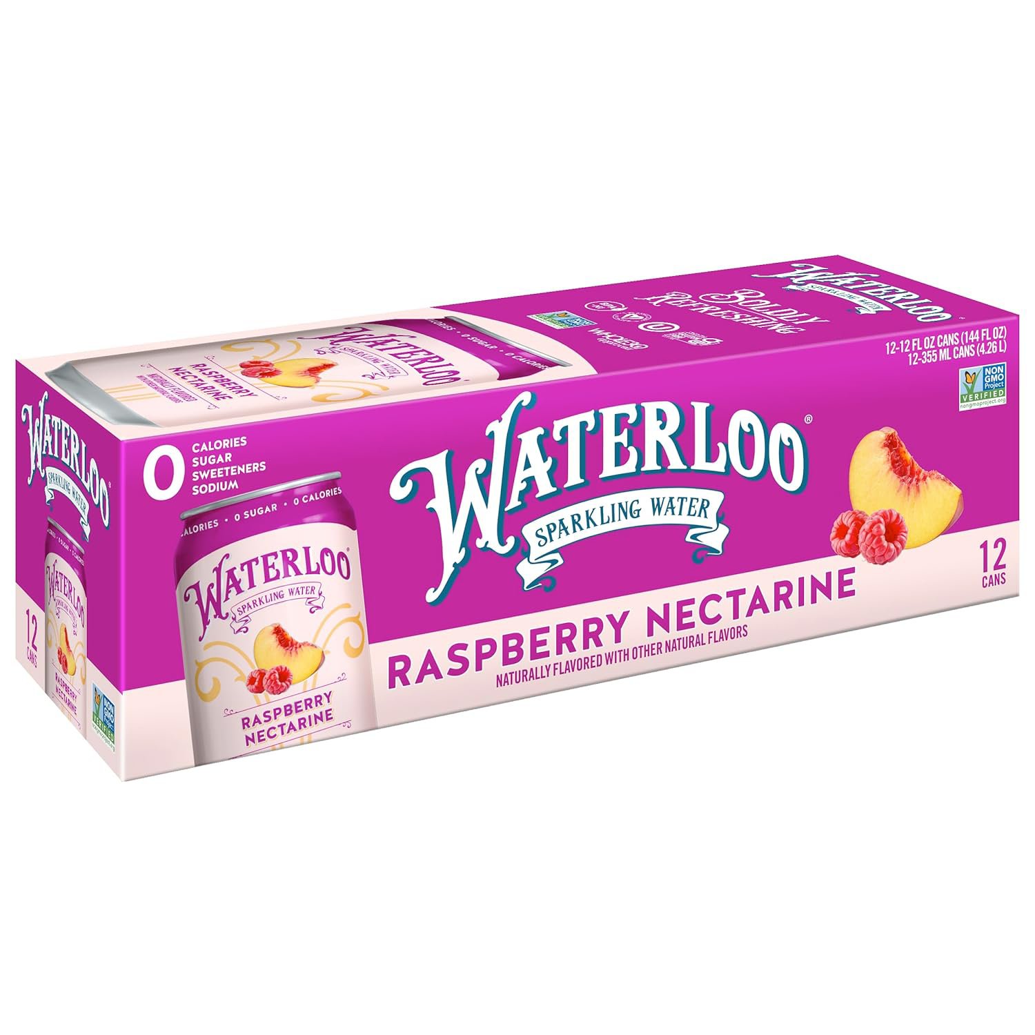 Waterloo Raspberry Nectarine Sparkling Water 12 oz Cans - Shop Water at ...