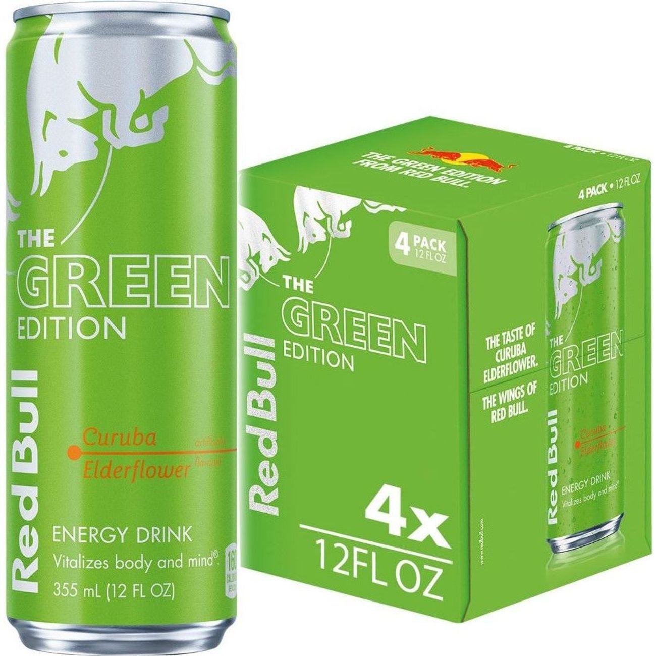 Red Bull Green Edition Energy Drink 4 pk Cans - Curuba Elderflower ...