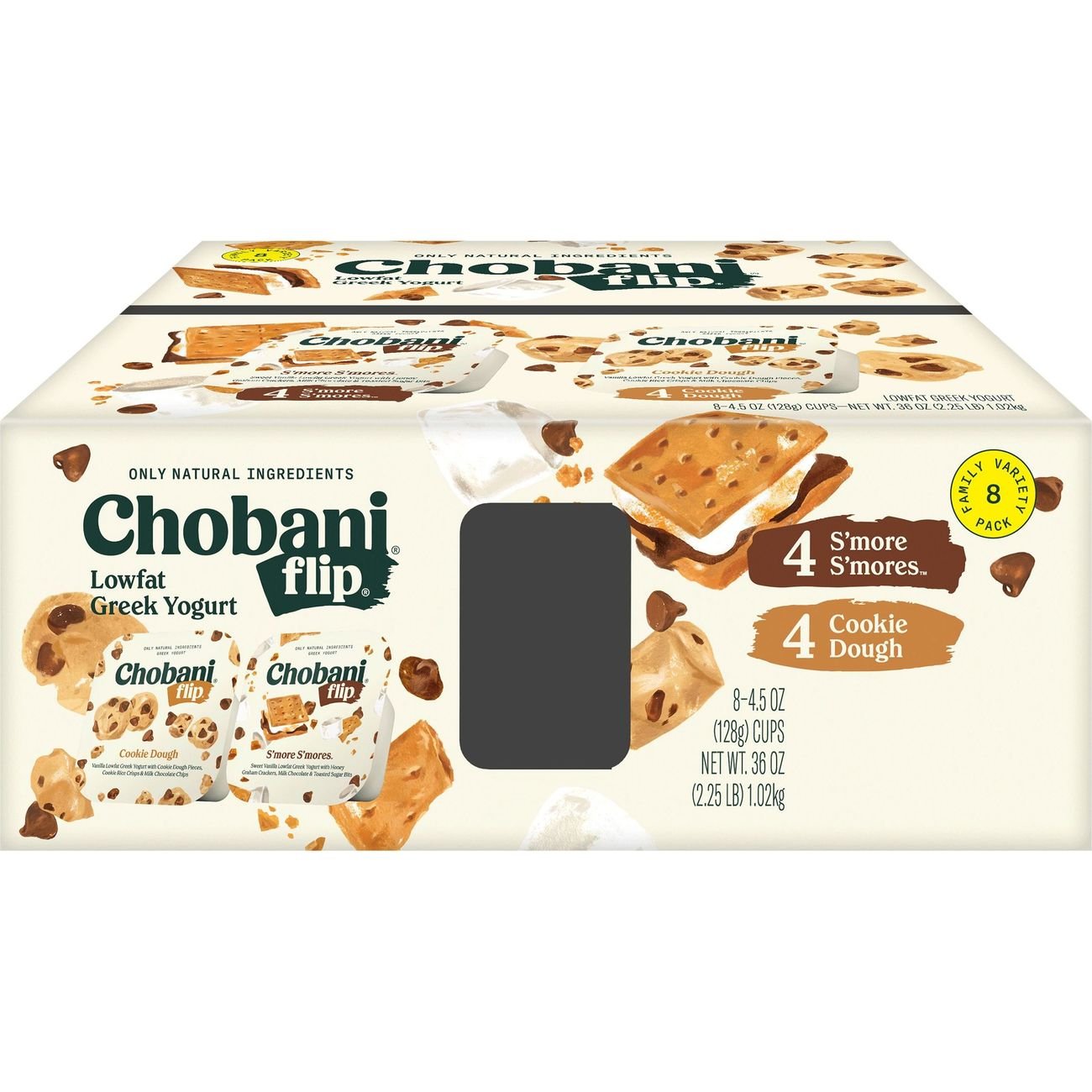Chobani Flip Lowfat Greek Yogurt Variety Pack - S'mores & Cookie Dough ...