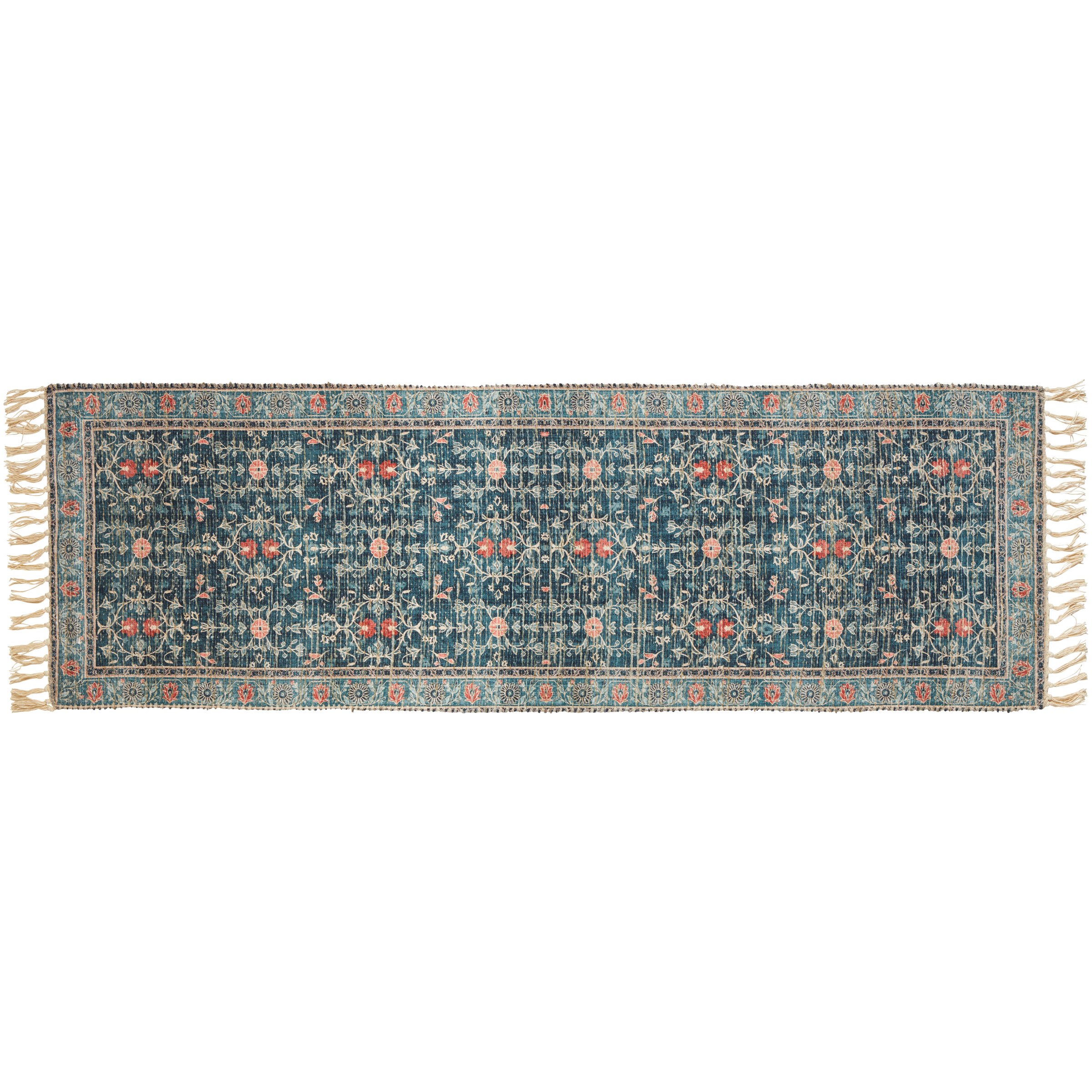 Haven + Key Floral Runner - Blue - Shop Rugs & mats at H-E-B