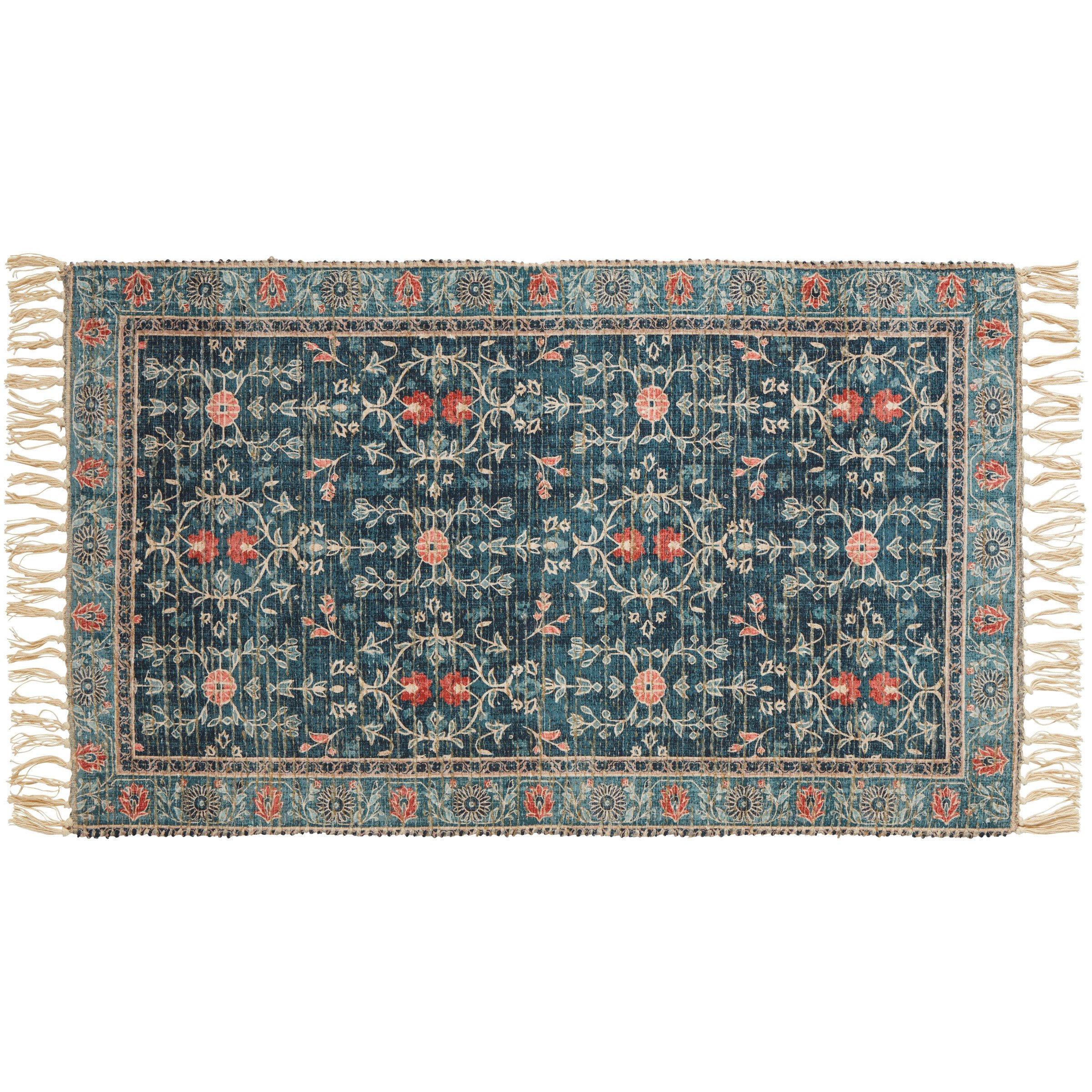 Haven + Key Floral Scatter Rug - Blue - Shop Rugs & mats at H-E-B