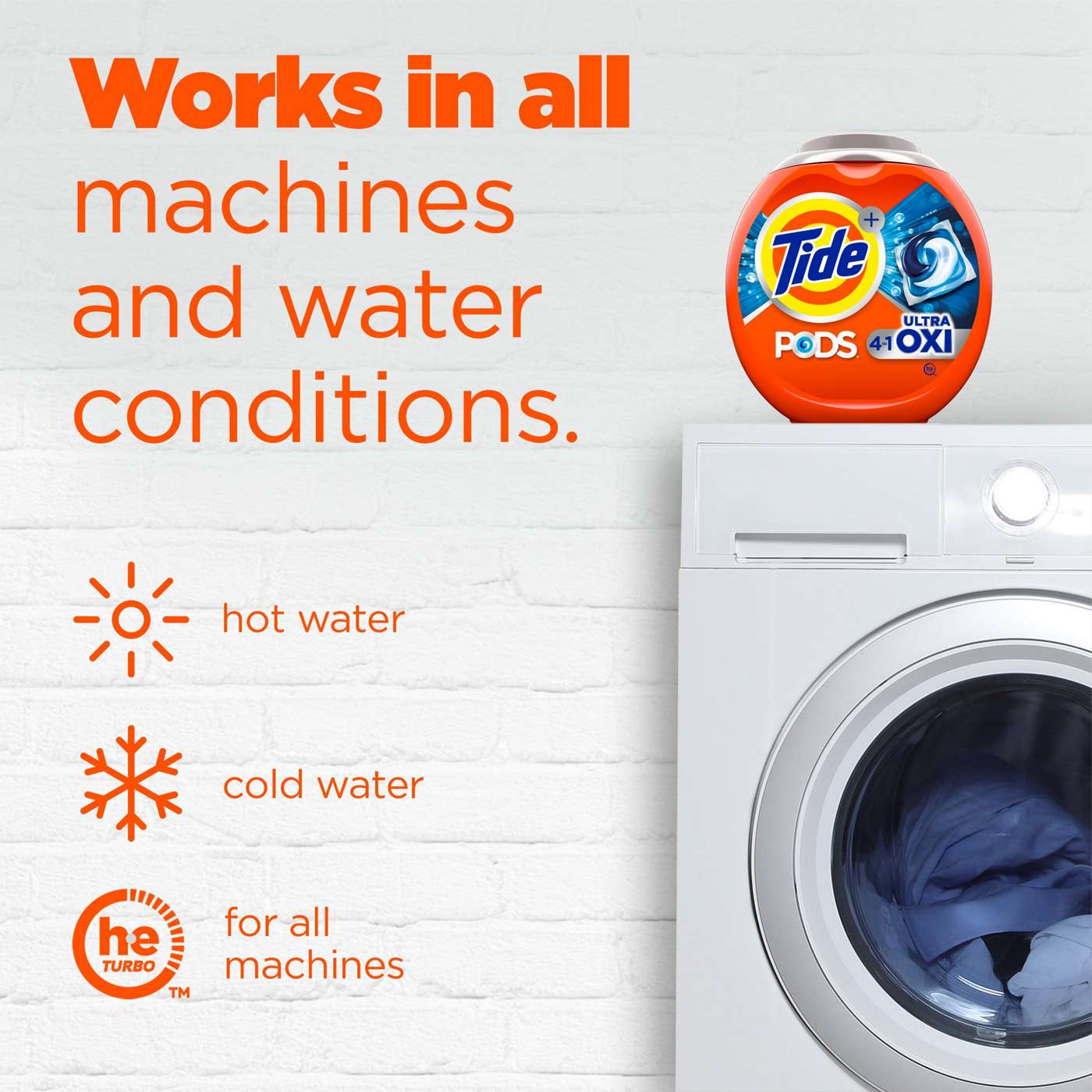 Tide Pods + Ultra Oxi HE Turbo Laundry Detergent - Shop Detergent at H-E-B