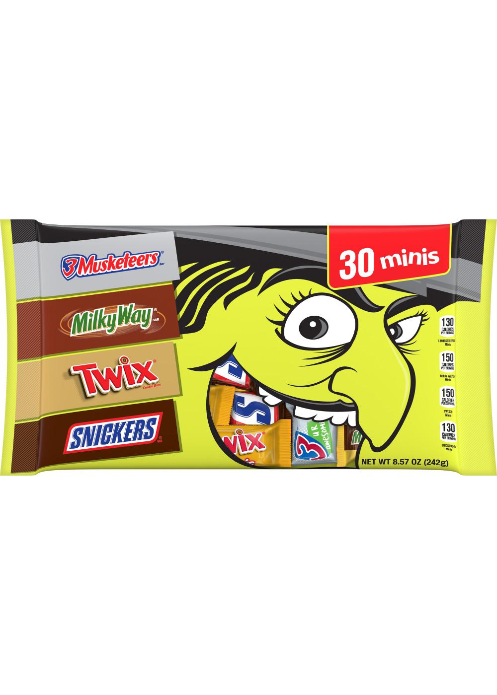 Snickers, Twix, Milky Way & 3 Musketeers Assorted Milk Chocolate Minis ...