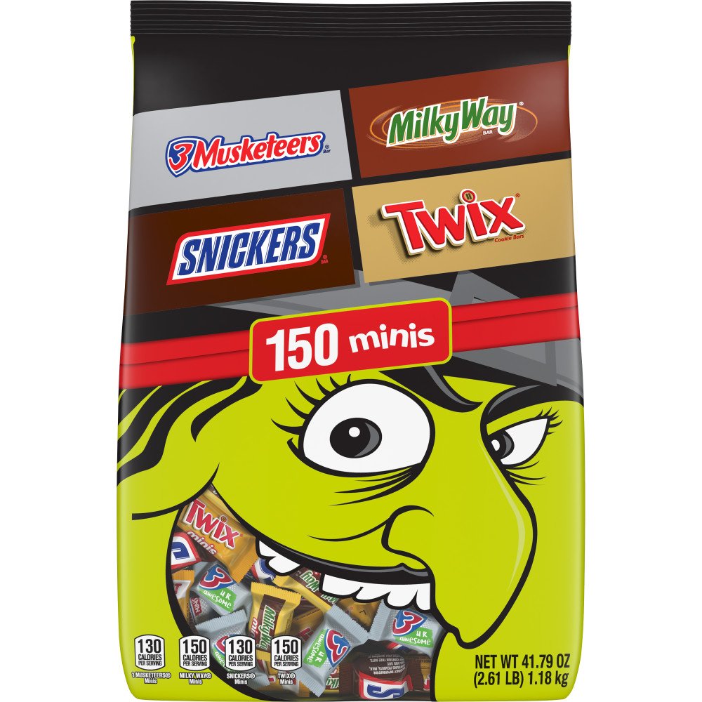 Snickers, Twix, Milky Way & 3 Musketeers Assorted Minis Halloween Candy ...