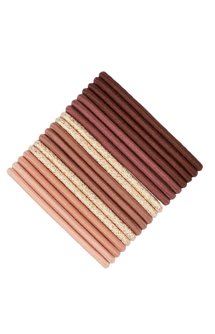 Scunci Tight Hold No Damage Hair Elastics - Brown & Gold - Shop Hair ...