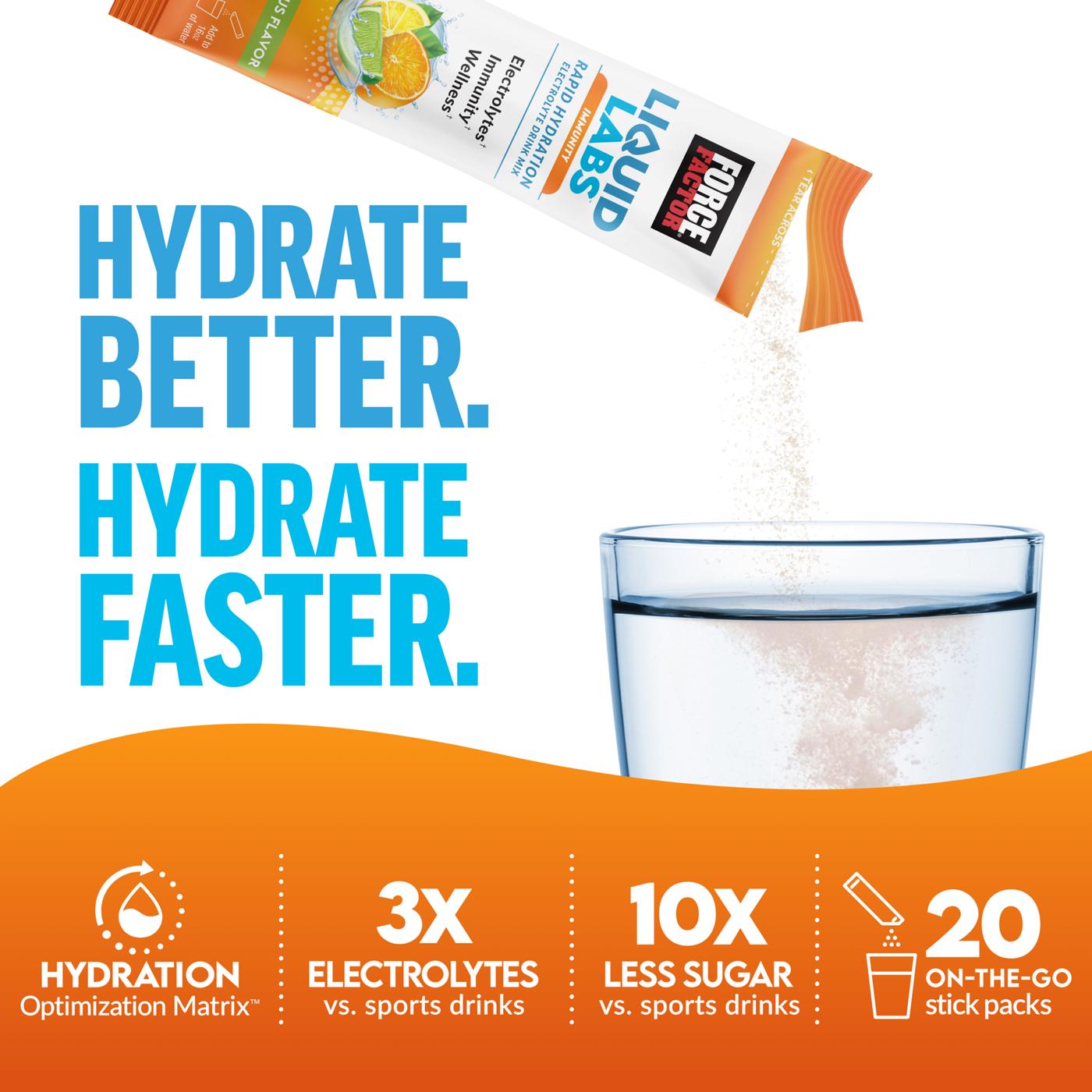 Force Factor Liquid Labs Rapid Hydration Electrolyte Drink Mix - Fresh ...