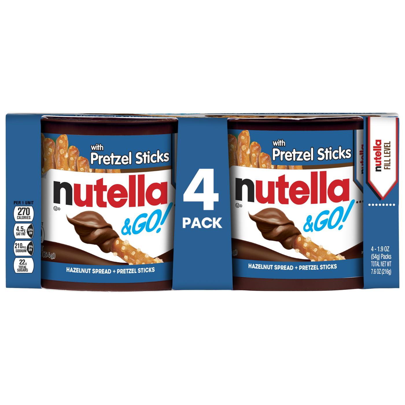 Nutella & Go! Hazelnut Spread + Pretzel Sticks Snack Packs - Shop ...