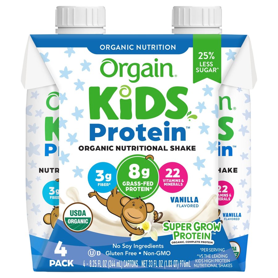 Orgain Kids' 8g Protein Shake 4 pk Cartons - Vanilla - Shop Shakes ...