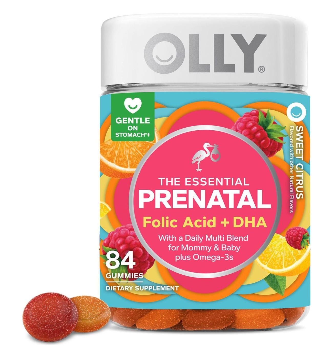 Olly The Essential Prenatal Folic Acid + DHA Gummies - Sweet Citrus ...