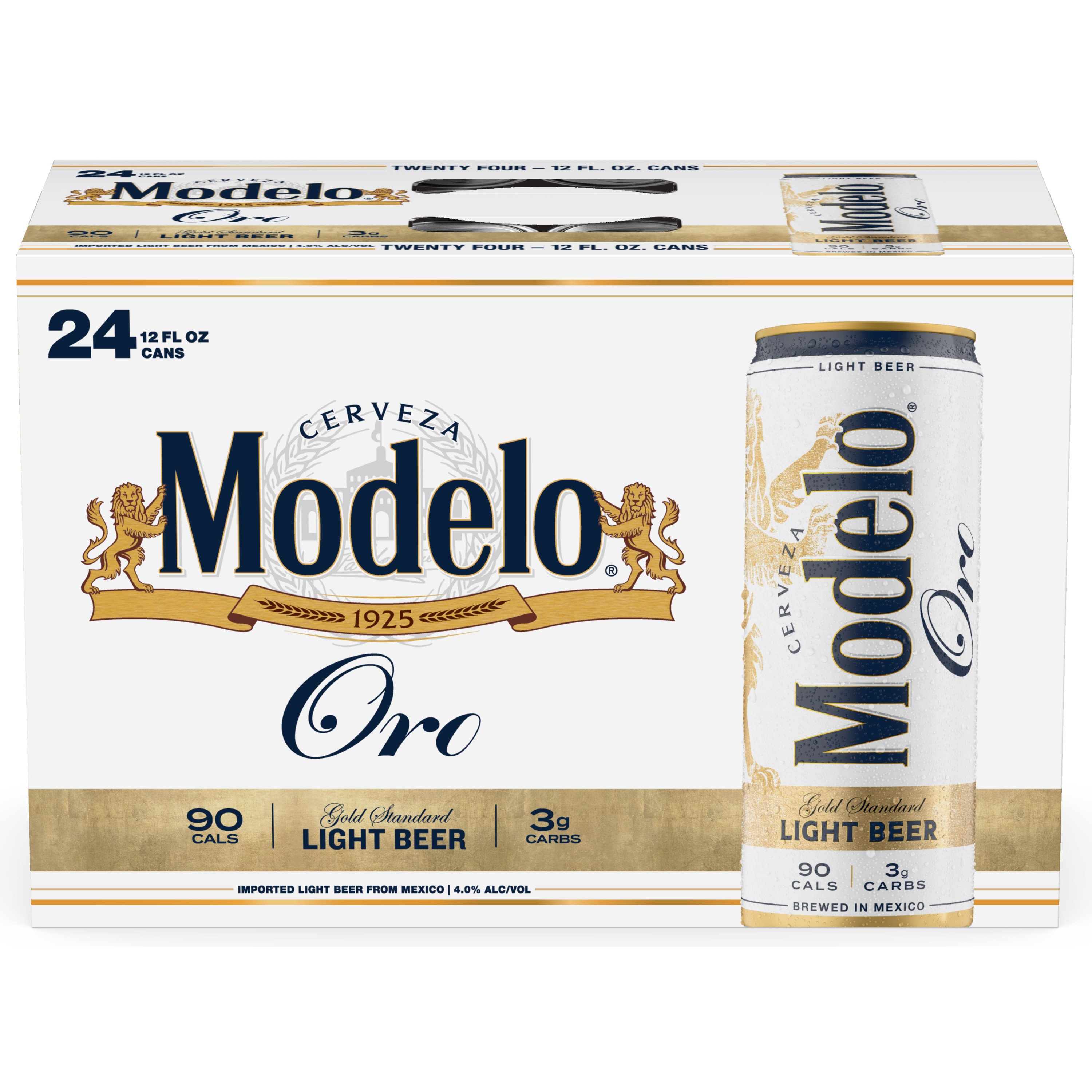 Modelo Oro Mexican Lager Import Lower Calorie Light Beer 24 pk Cans ...