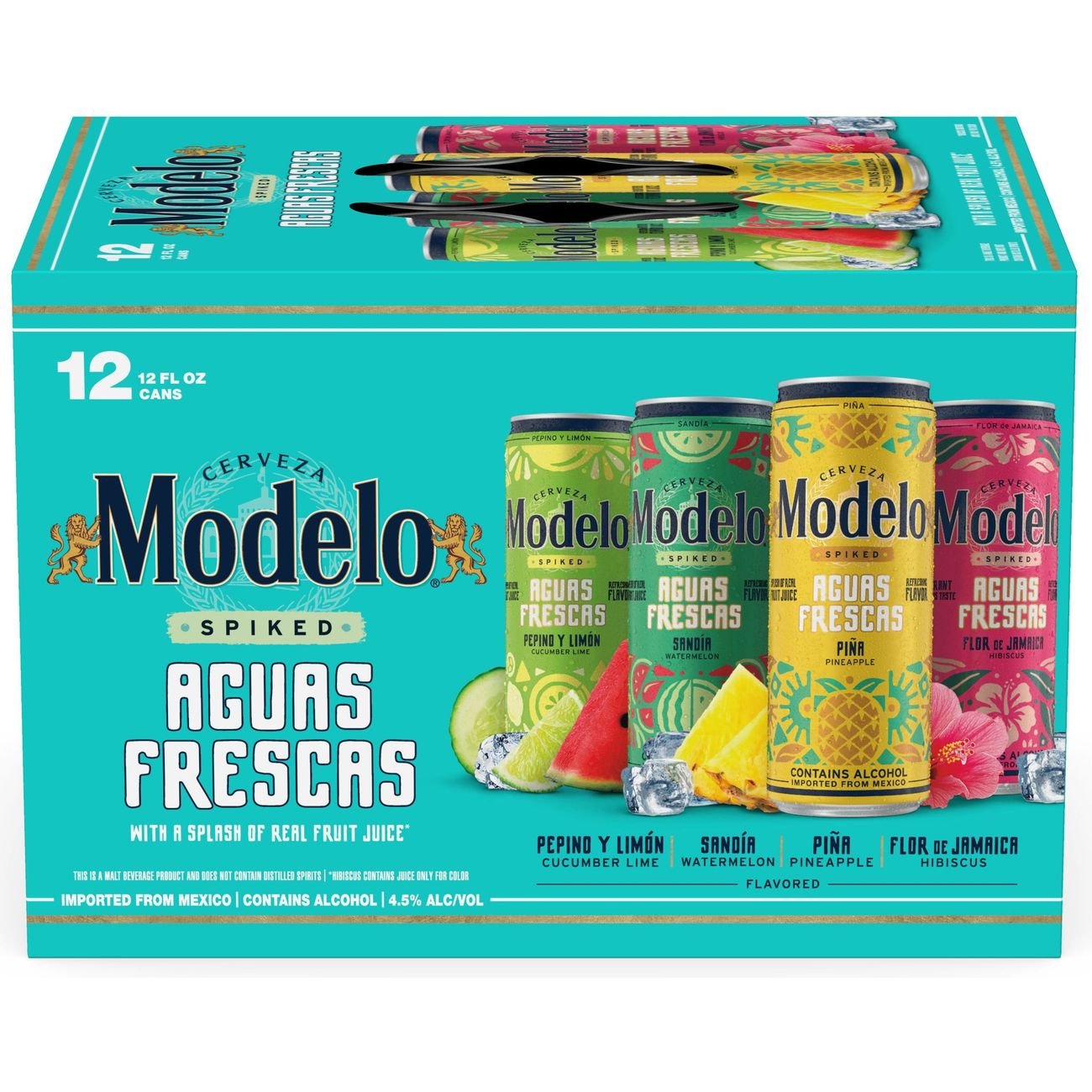 Modelo Spiked Aguas Frescas Variety Pack Flavored Malt Beverage 12 pk ...