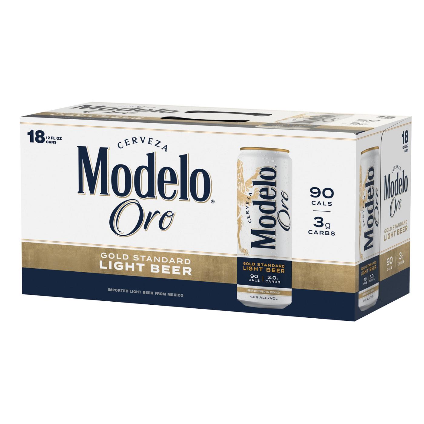 Modelo Oro Mexican Lager Import Lower Calorie Light Beer 18 pk Cans ...