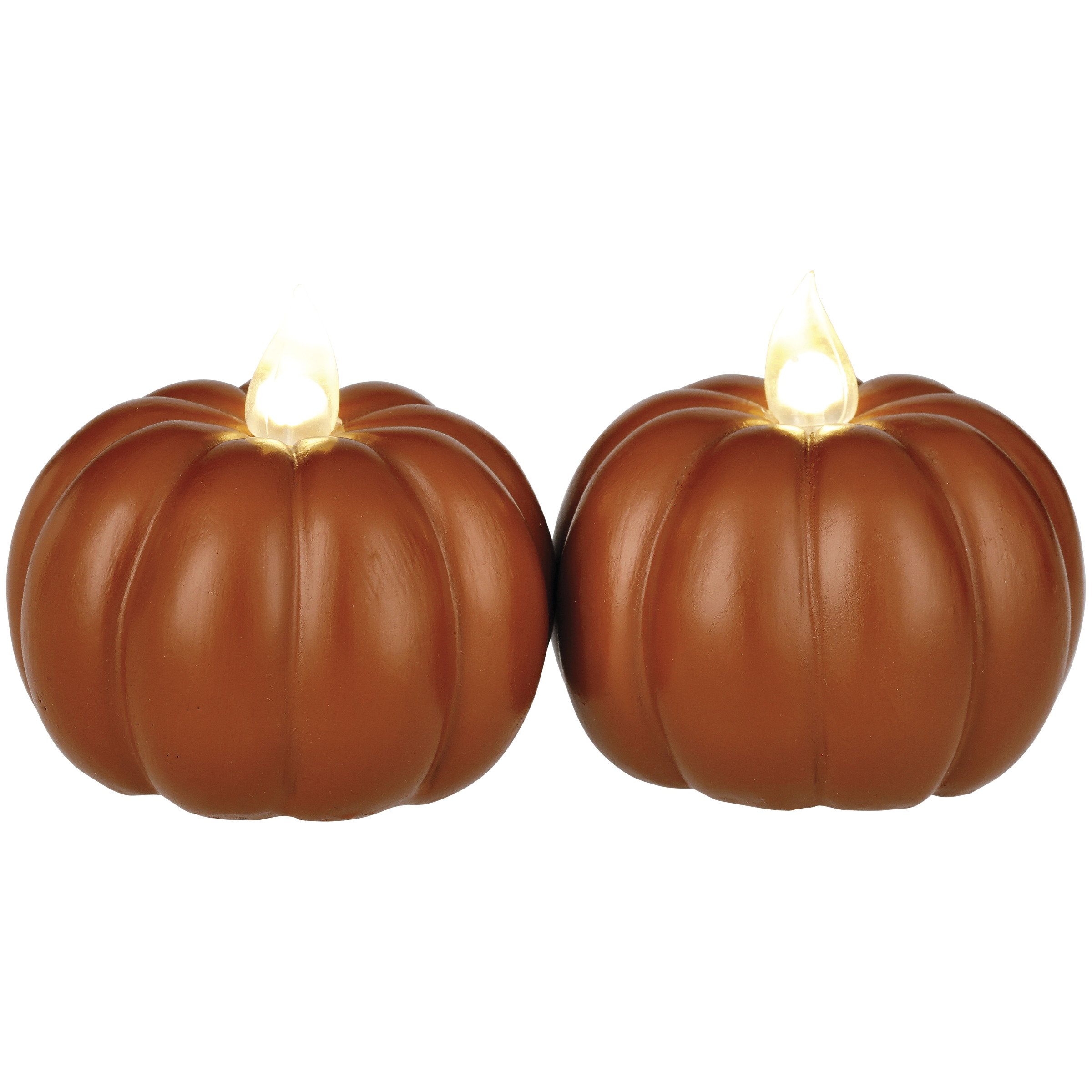 Destination Holiday Fall LED Orange Pumpkin Tea Lights - Shop Candles ...
