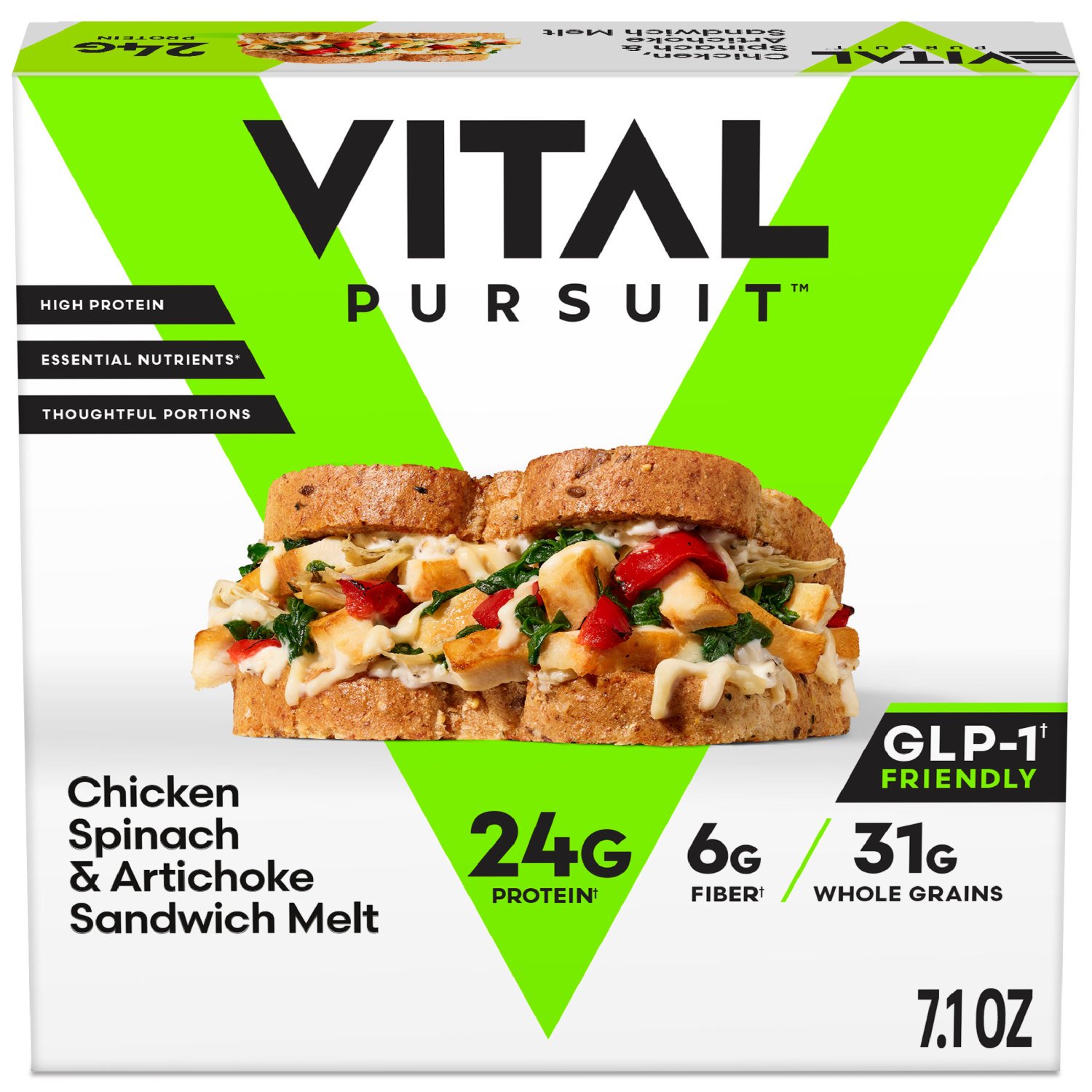 Vital Pursuit 24g Protein Chicken, Spinach & Artichoke Sandwich Melt ...