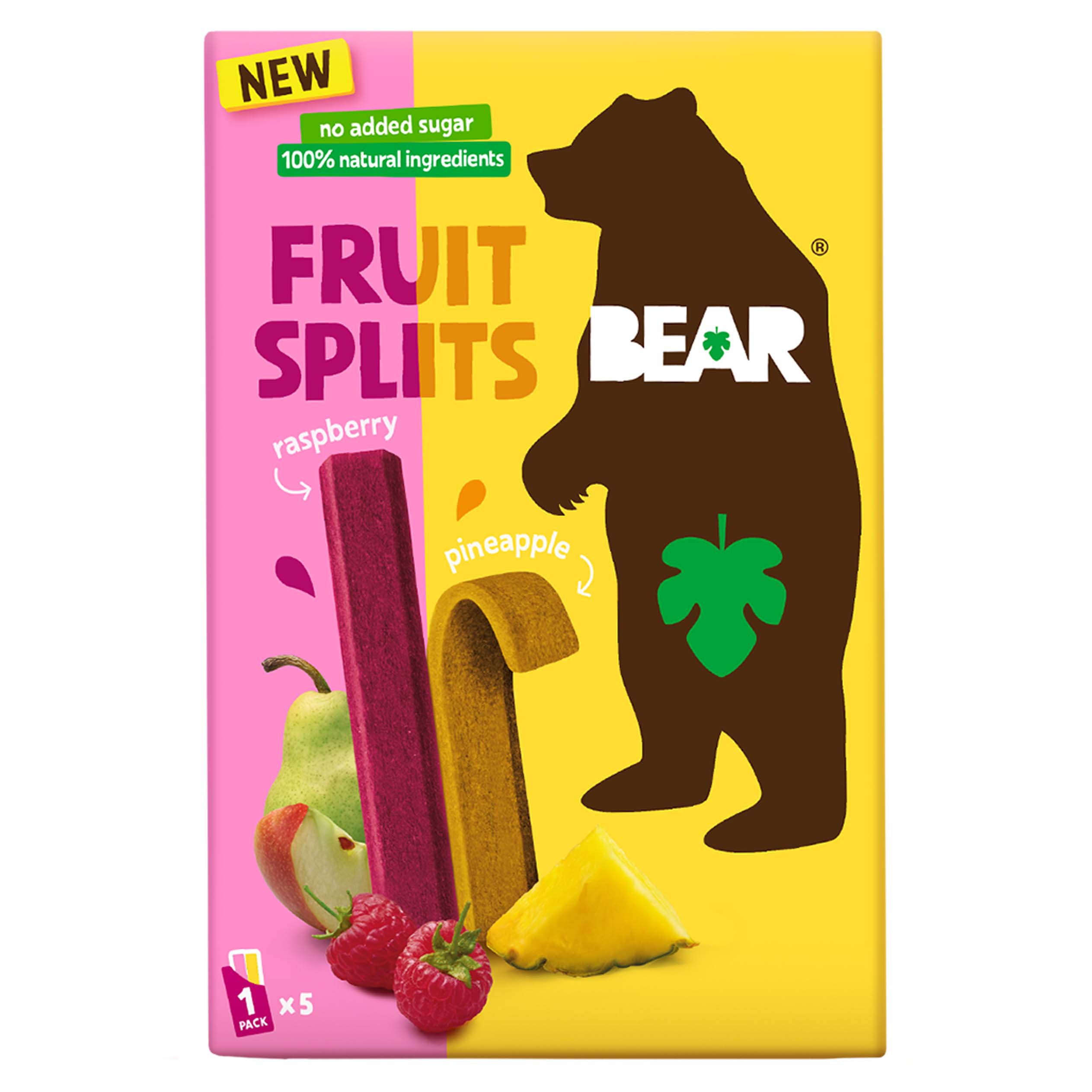 Bear Fruit Splits - Raspberry & Pineapple - Shop Fruit snacks at H-E-B