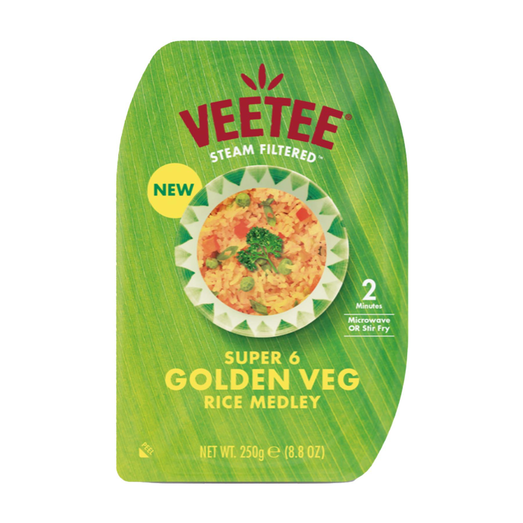 Veetee Super 6 Golden Veg Rice Medley - Shop Rice & grains at H-E-B