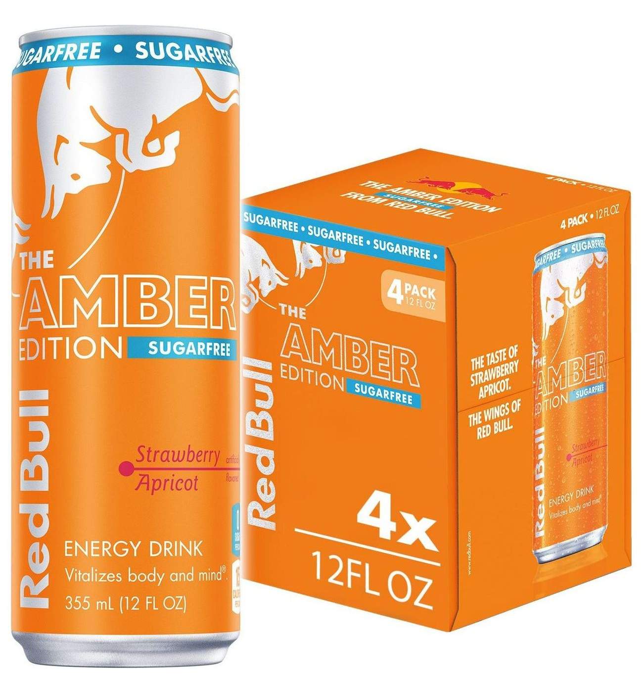 Red Bull Sugar Free Amber Edition Energy Drink 4 pk Cans - Strawberry ...
