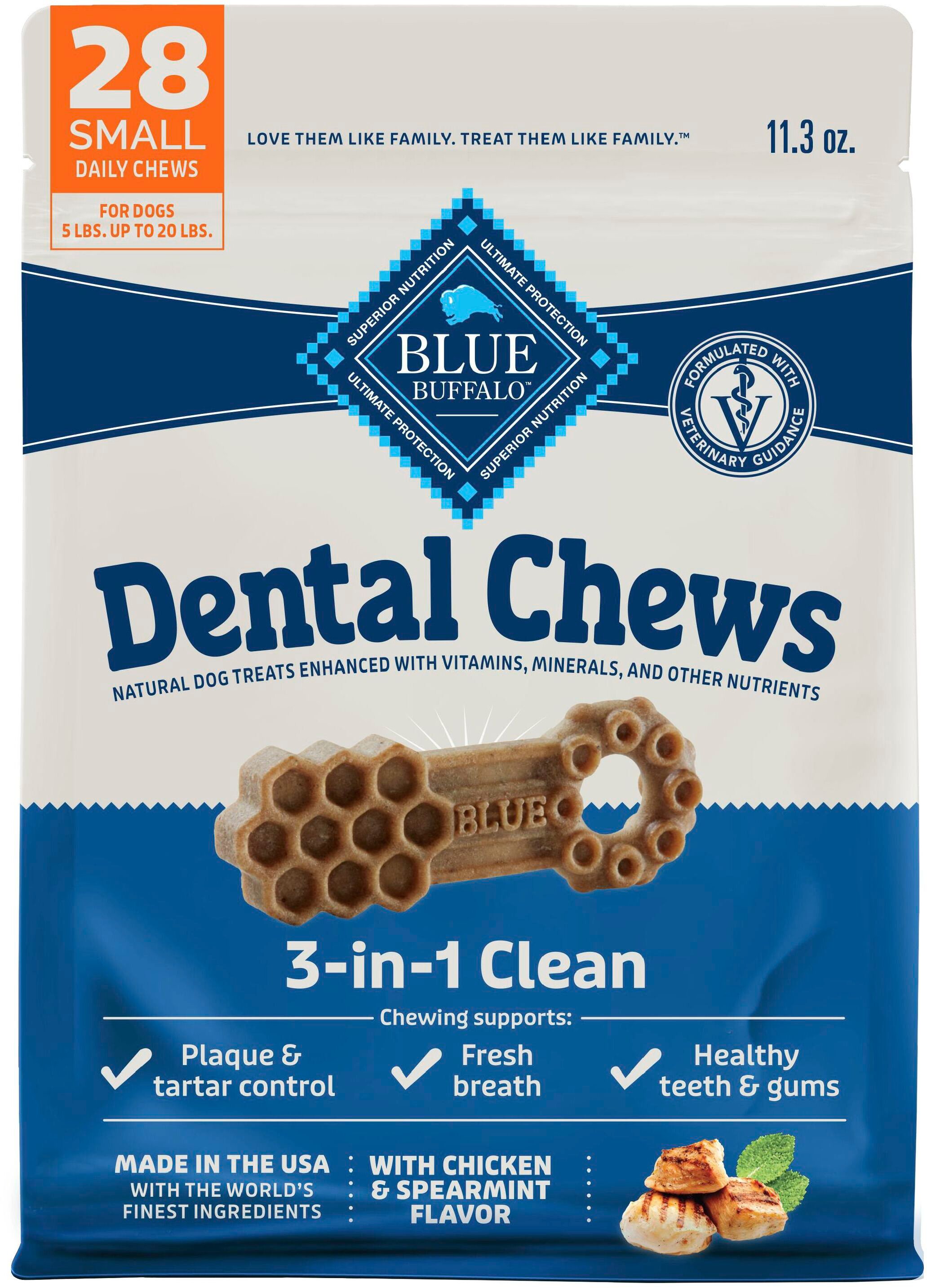 Blue Buffalo Dental Chews Chicken & Spearmint Small Dog Treats - Shop ...