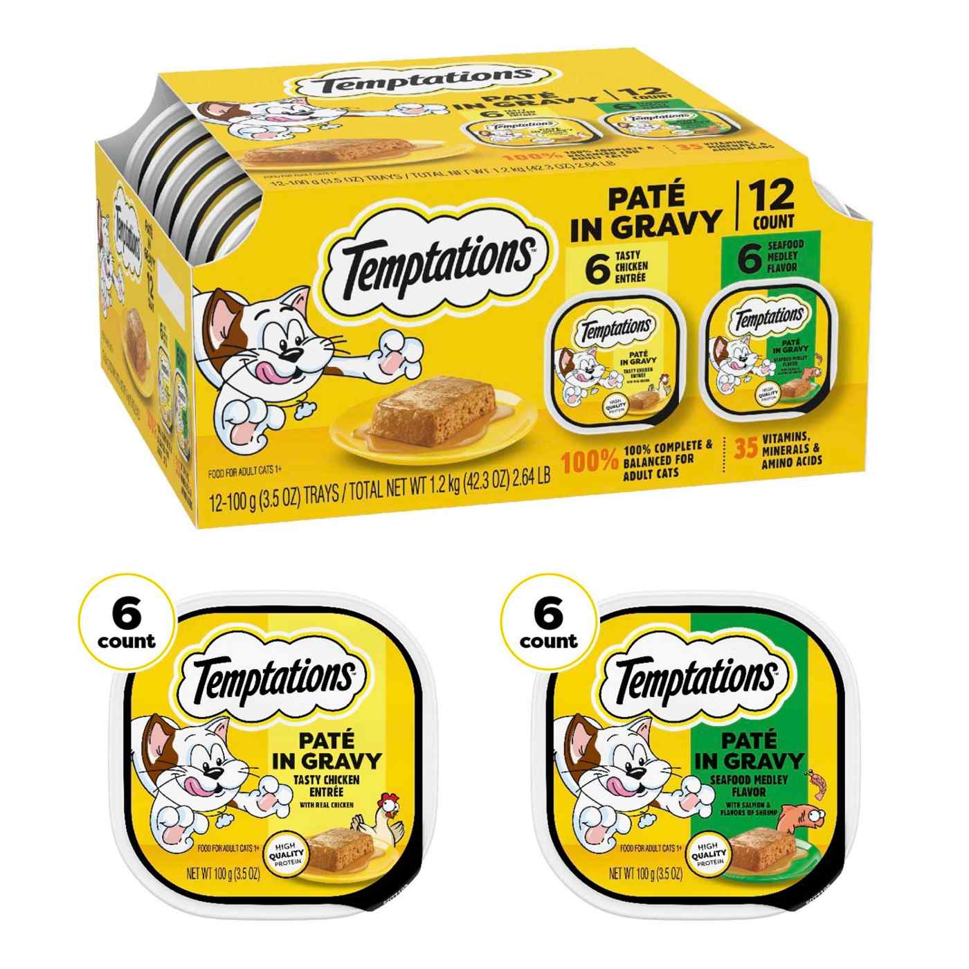 Temptations Pate In Gravy Wet Cat Food Variety Pack - Tasty Chicken ...