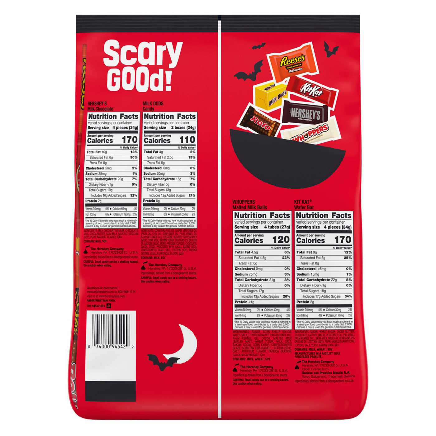 Hershey's, Reese's, Kit Kat, Rolo, Whoppers, & Milk Duds Assorted ...