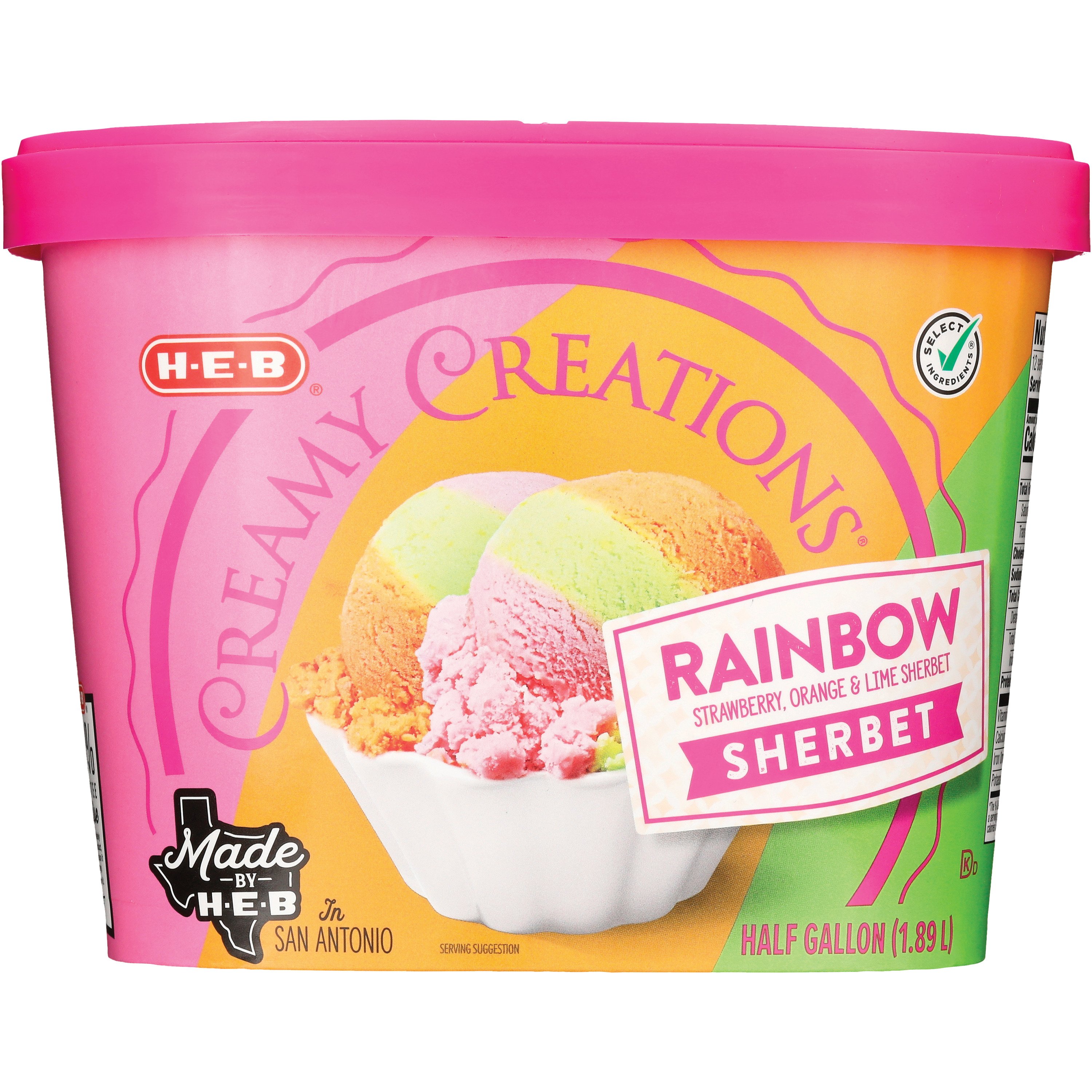 H-E-B Creamy Creations Rainbow Sherbet - Shop Ice cream at H-E-B