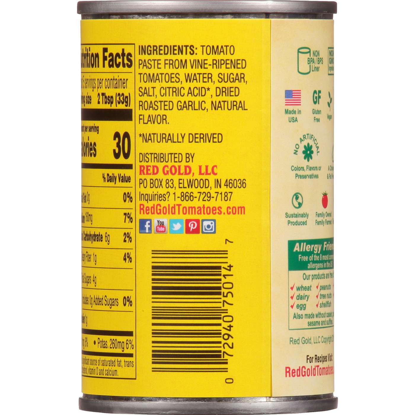 Red Gold Roasted Garlic Tomato Paste Shop Tomatoes At H E B