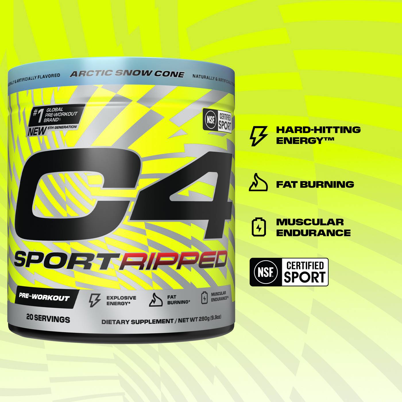 C4 Sport Pre-Workout - Ripped Arctic Snow Cone - Shop Diet & fitness at ...