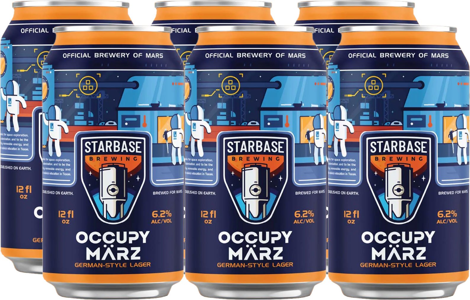 Starbase Brewing Occupy Marz Amber Lager Craft Beer 6 pk Cans - Shop ...