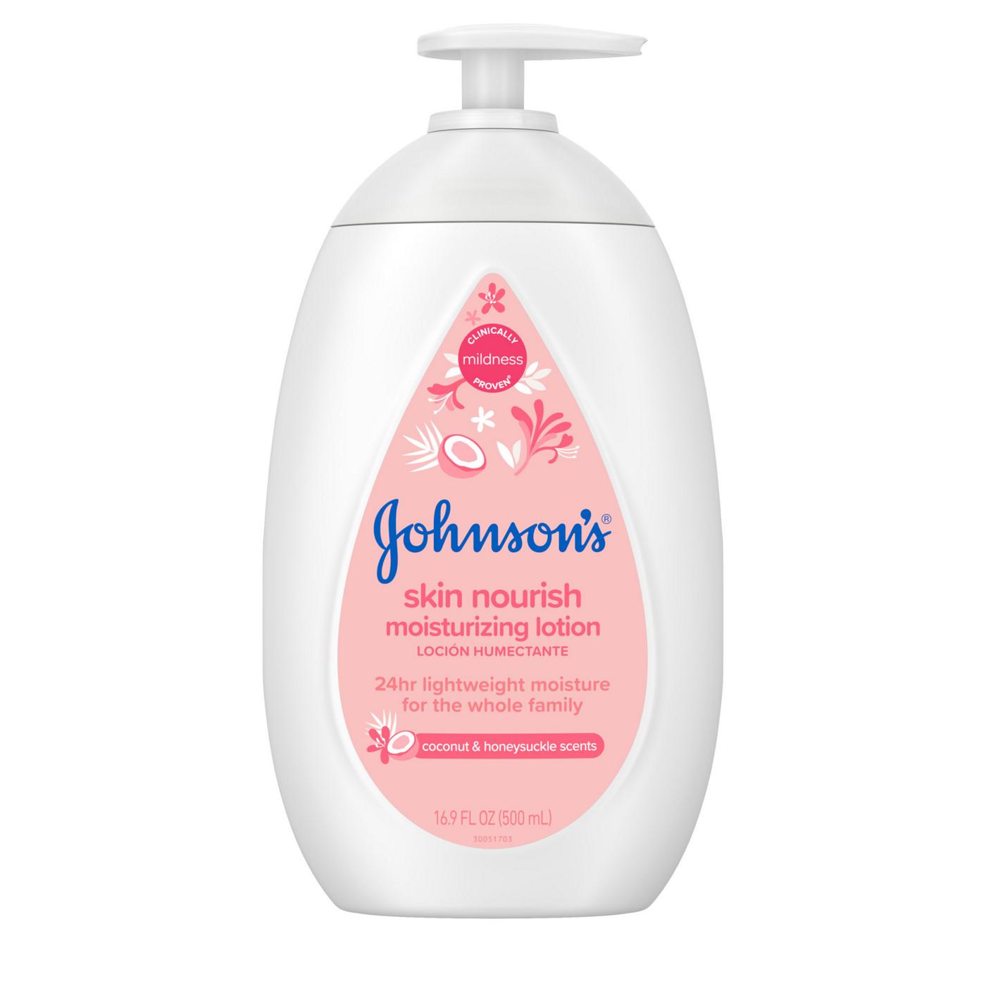 Johnson s Baby Skin Nourish Body Lotion Coconut Honeysuckle Shop Lotion powder at H E B