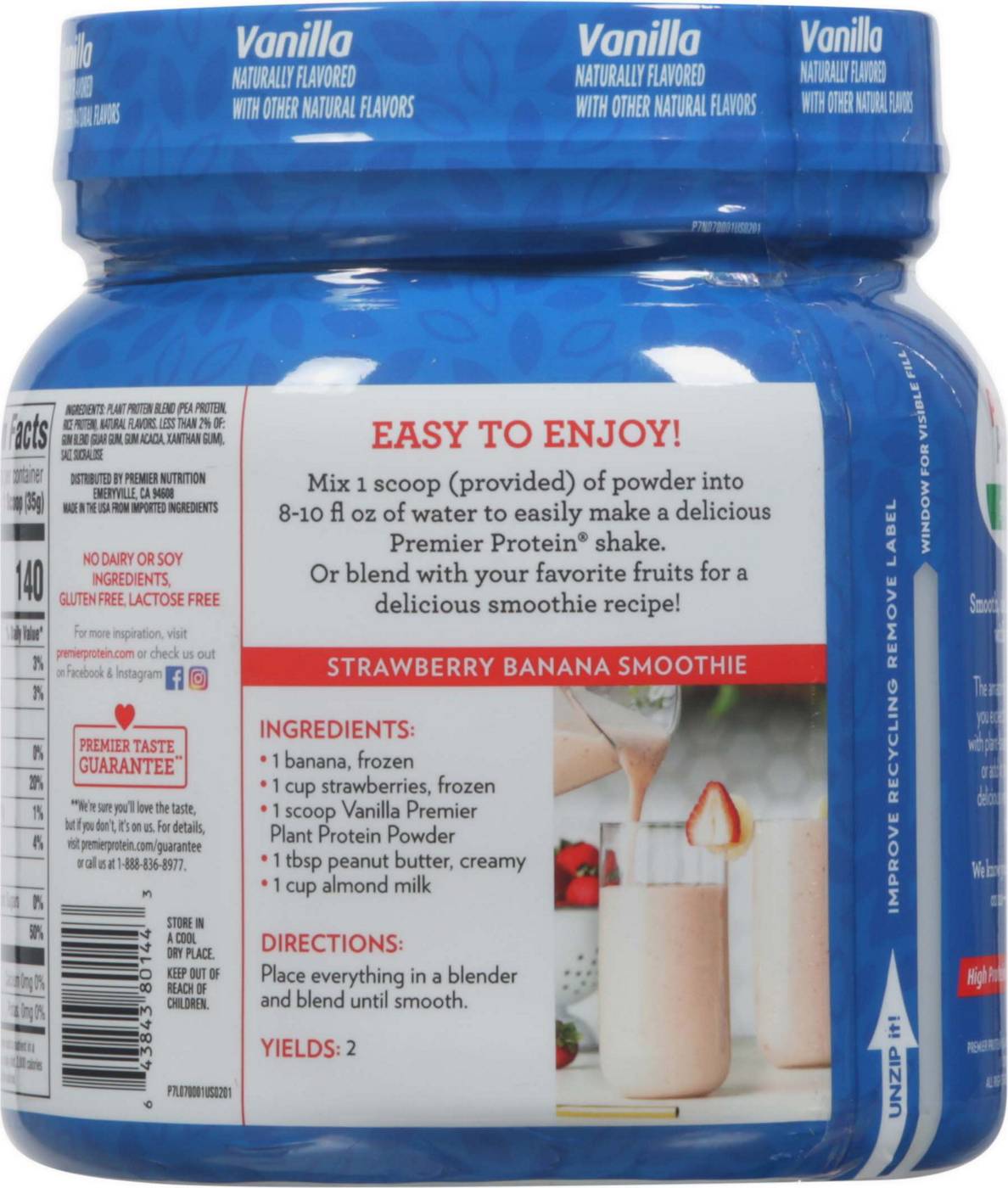 Premier Protein Plant-Based 25g Protein Powder - Vanilla - Shop Diet ...