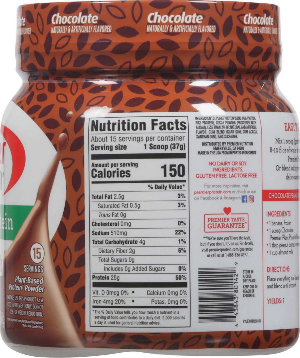 Premier Protein Plant-Based 25g Protein Powder - Chocolate - Shop Diet ...