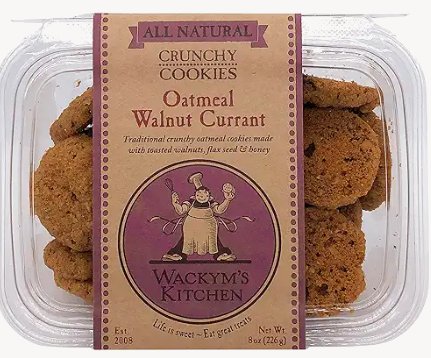 Wackyms Kitchen Oatmeal Walnut Currant Crunchy Cookies - Shop Cookies ...