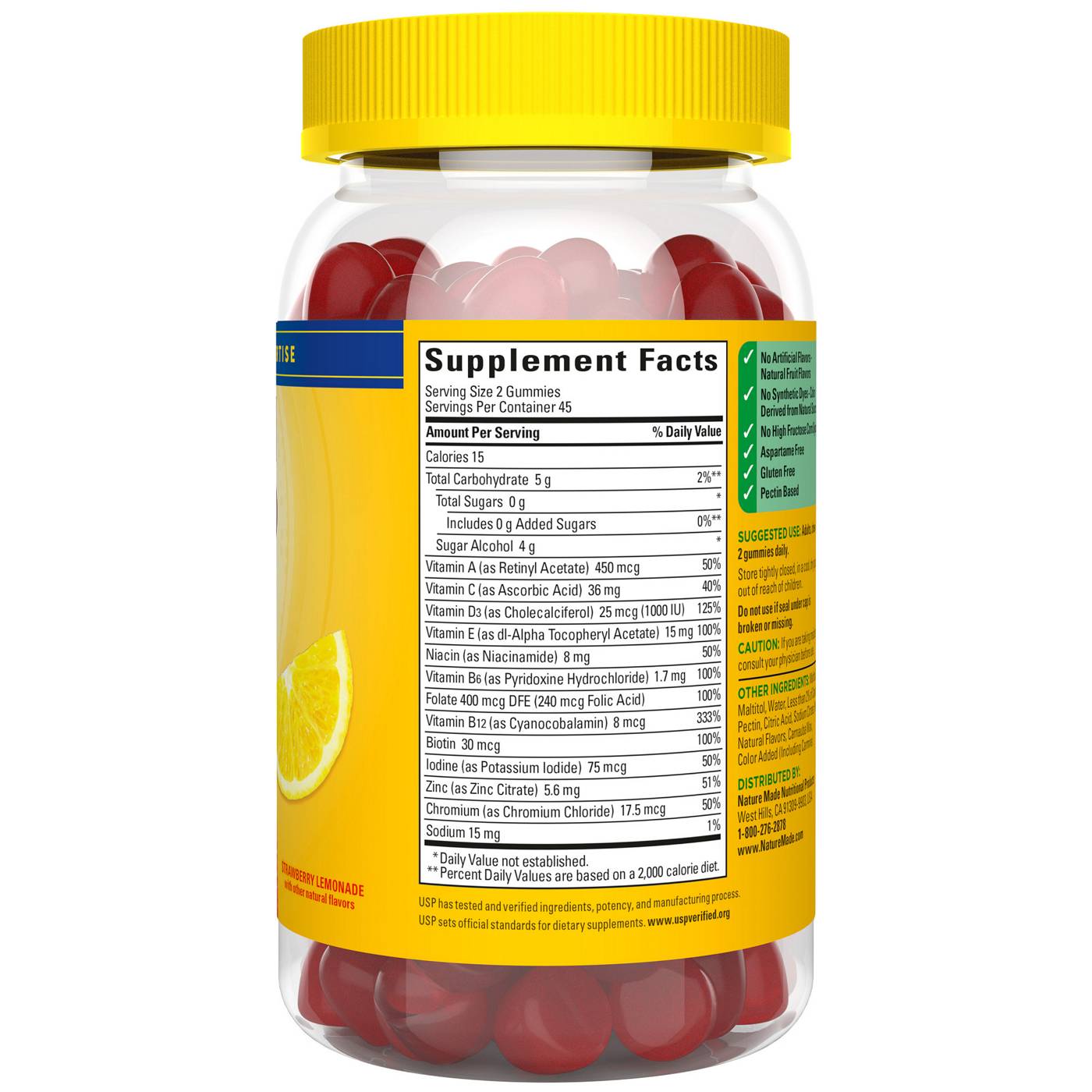 Nature Made Zero Sugar Multi Gummies - Strawberry Lemonade - Shop ...
