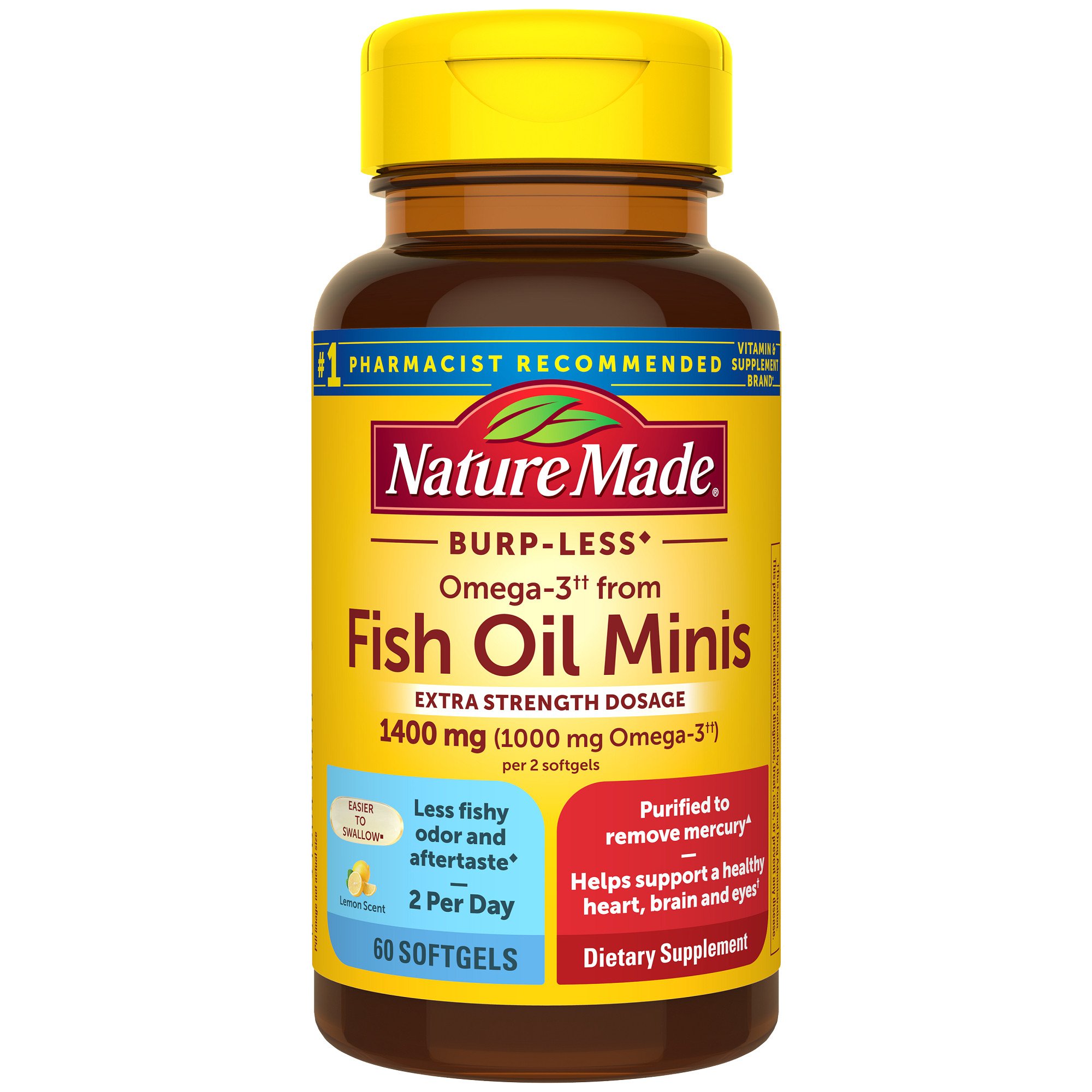 Nature Made Fish Oil Minis Extra Strength 1400 mg Softgels - Shop Diet ...