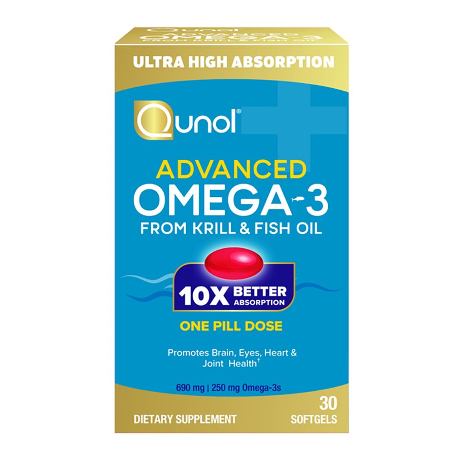 Qunol Advanced Omega-3 Krill & Fish Oil Softgels - Shop Diet & fitness ...