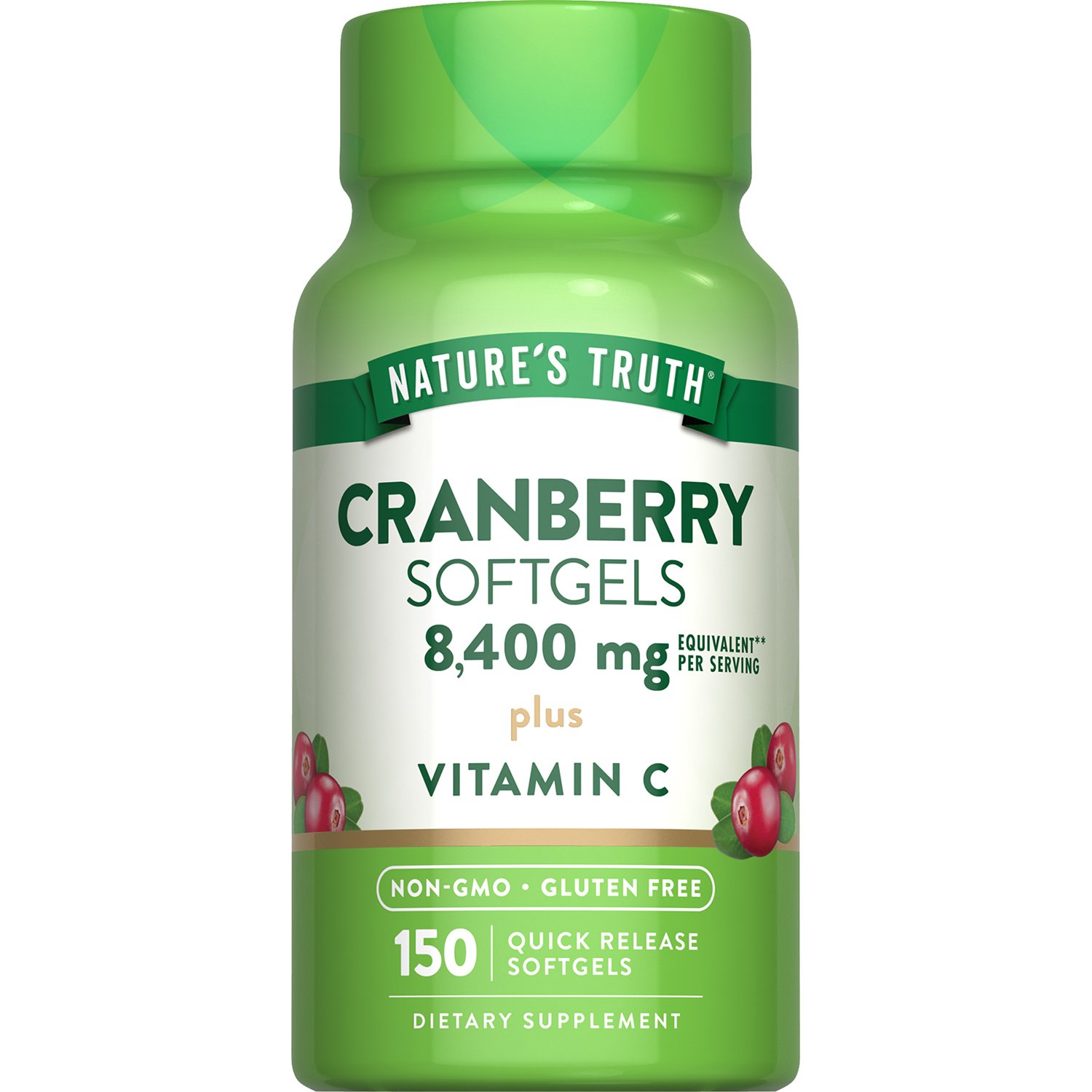 Nature's Truth Cranberry Plus Vitamin C 8400 mg Quick Release Softgels ...